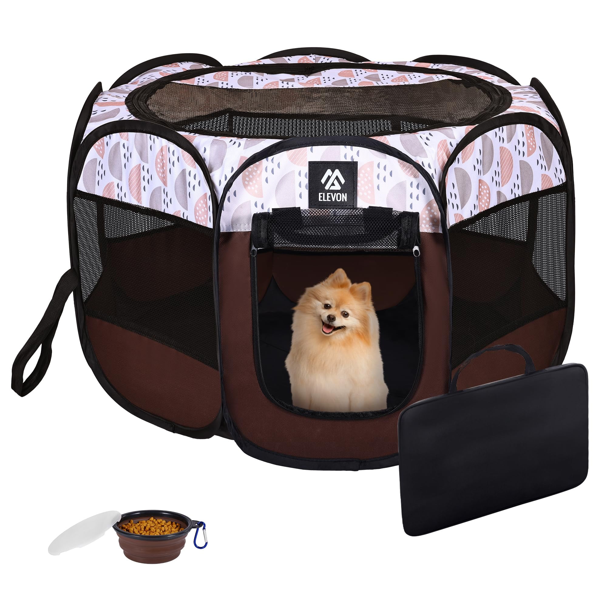 ELEVON Portable Pet Playpen, Dog Playpen Outdoor Tent Kennel, Water ...