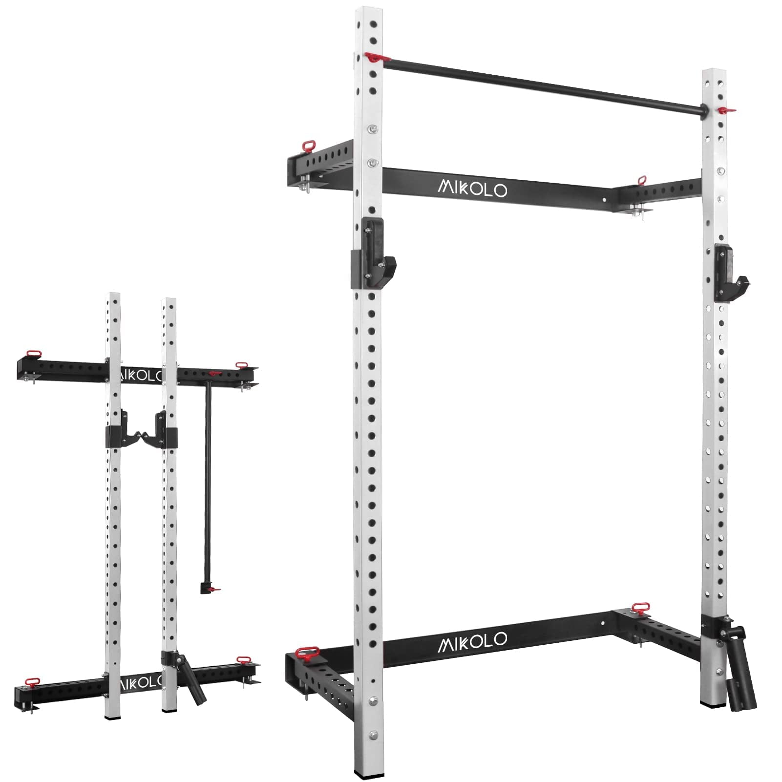 ELEVTAB Folding Power Rack Cage,800lbs Capacity Wall Mounted Weight ...