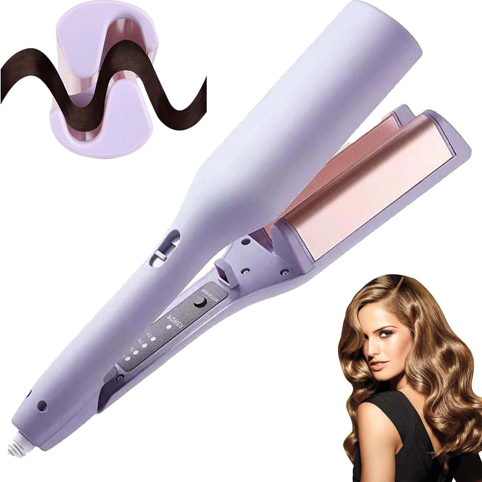 ELEWELT Egg Curling Iron, Egg-Roll Hairstyle Water Ripple V-Shaped ...