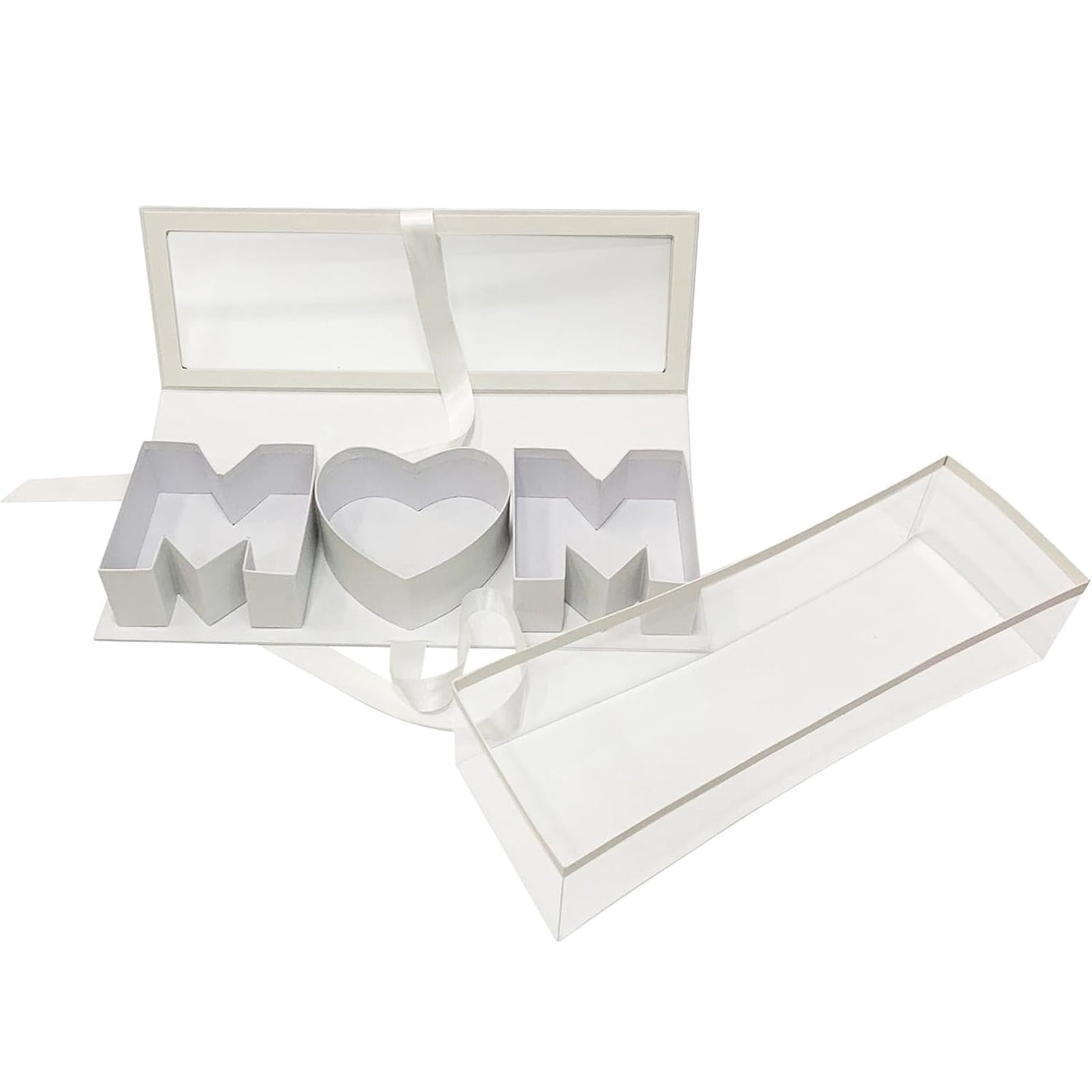 ELEWELT Mom Letter Shaped Empty Flower Box Eternal Soap Packaging Box ...