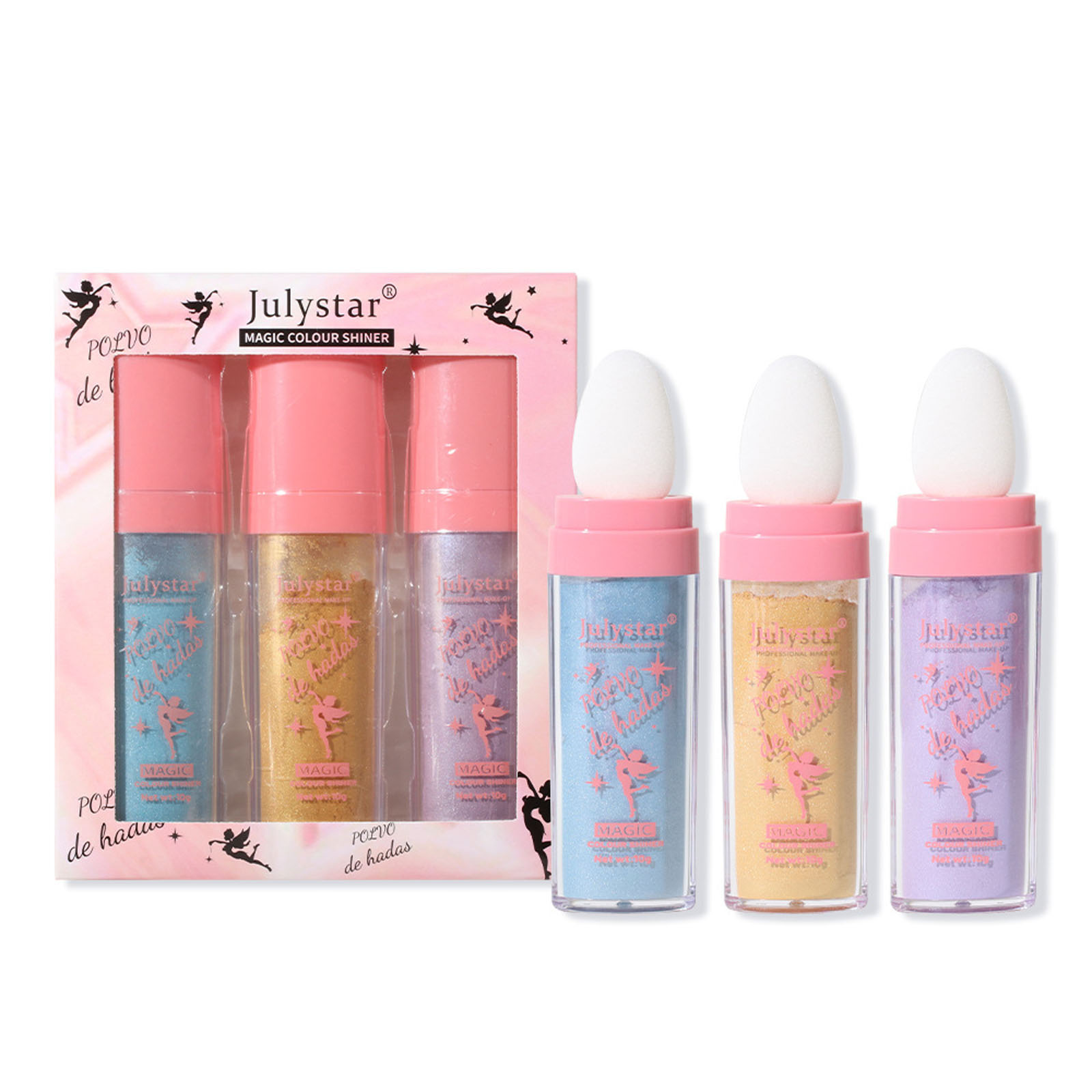 ELF 3 Colors Highlighter Powder Stick Set, Natural Shimmer Patting ...