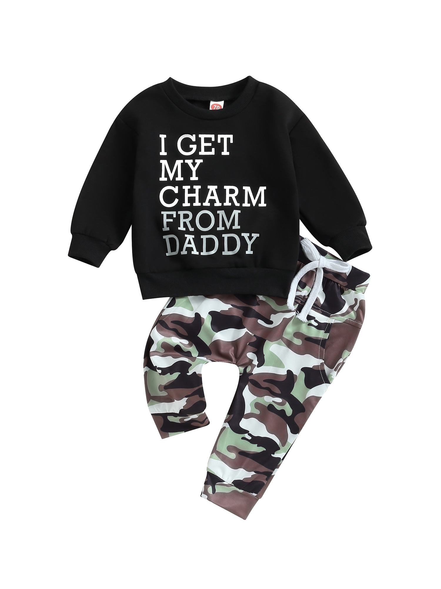 ELF Baby Boys Cute Clothes Letter Print Long Sleeve Sweatshirt And