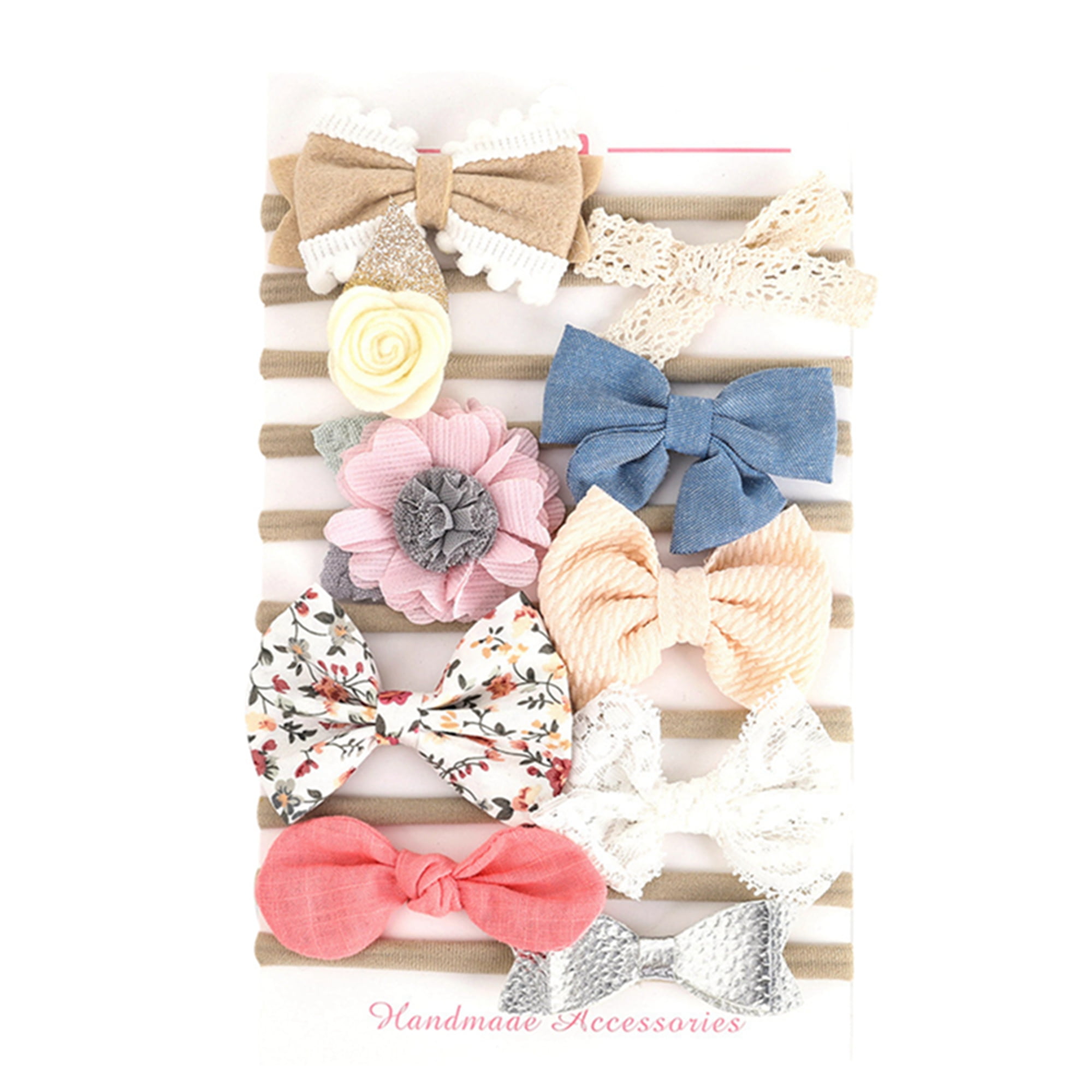 ELF Baby Girl Headbands and Hair Bows, Stretchy Nylon Hairbands for ...
