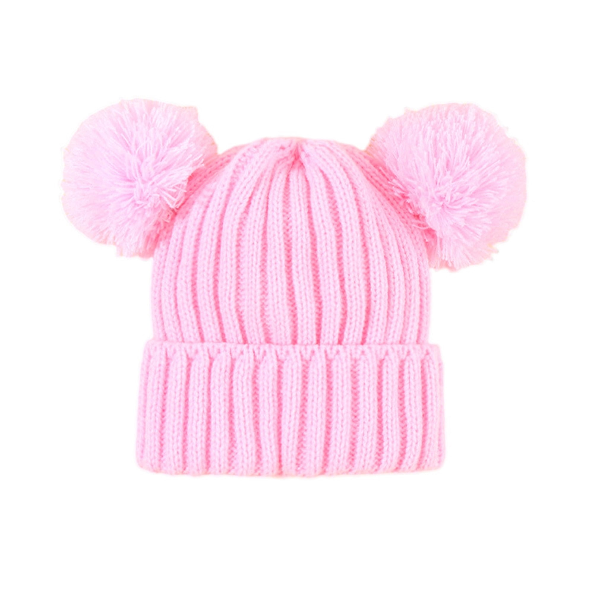 ELF Baby Girls Boys Beanie Solid Color Double Bobbles Fall Winter Warm ...