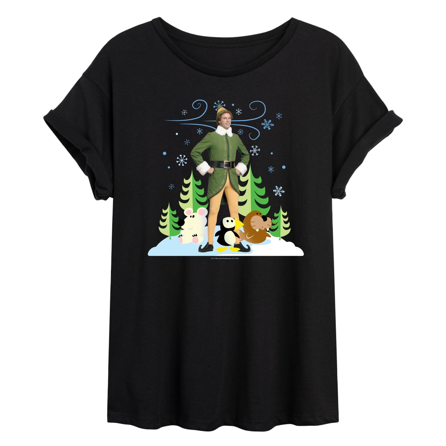 ELF - Christmas Buddy And Arctic Puppets - Women's Oversized T-Shirt ...