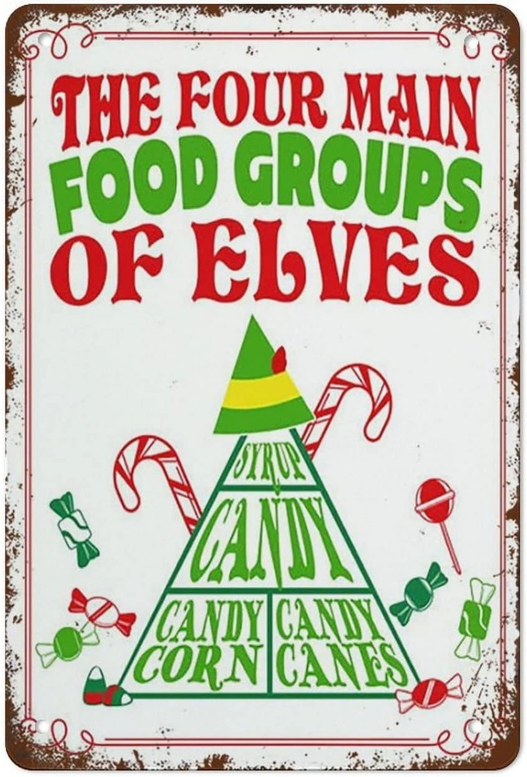 ELF Christmas Poster Food Groups of Elves Poster PrintXmas, Candy,Candy ...