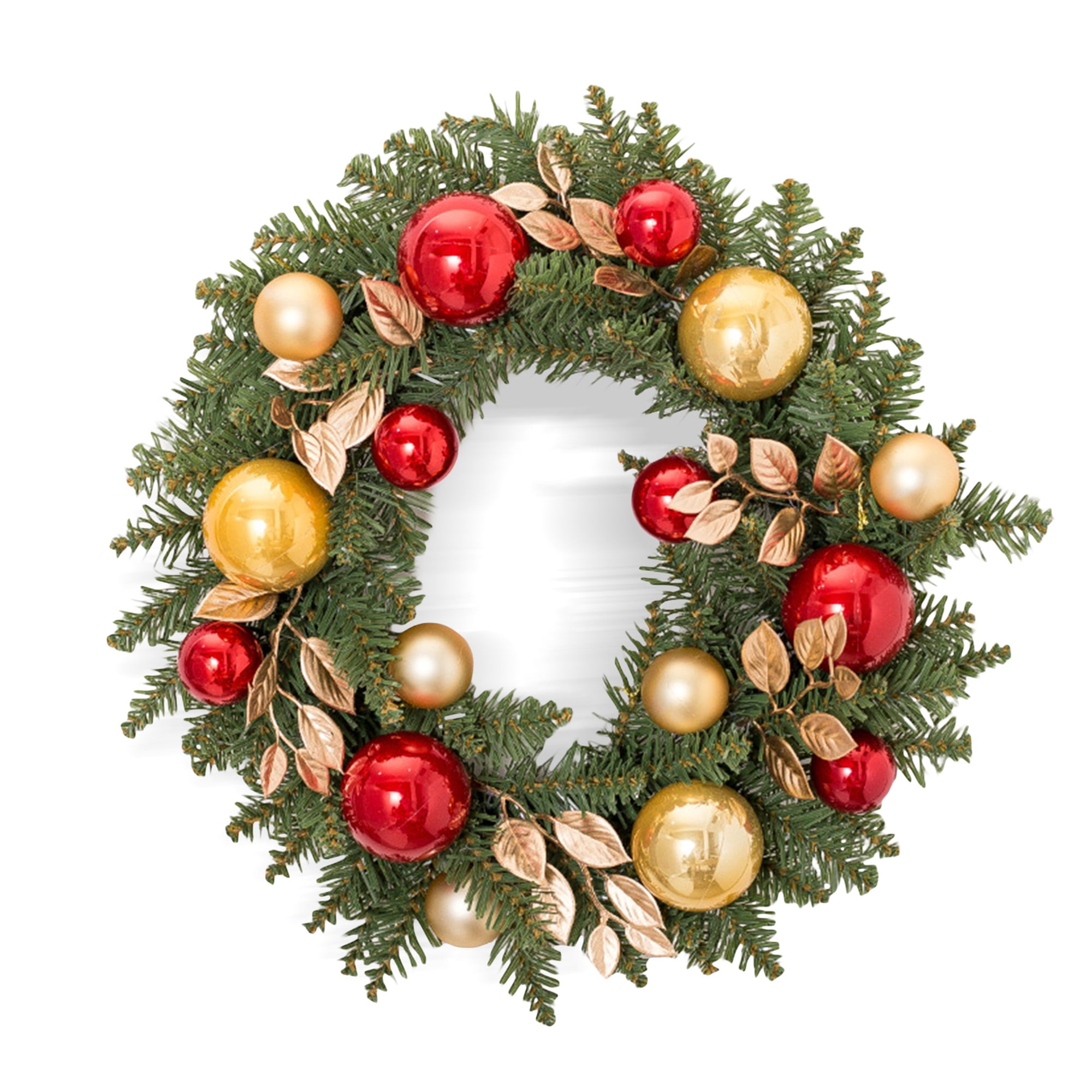 ELF Christmas Wreath, Red Gold Balls Wreath Home Wall Decorations ...