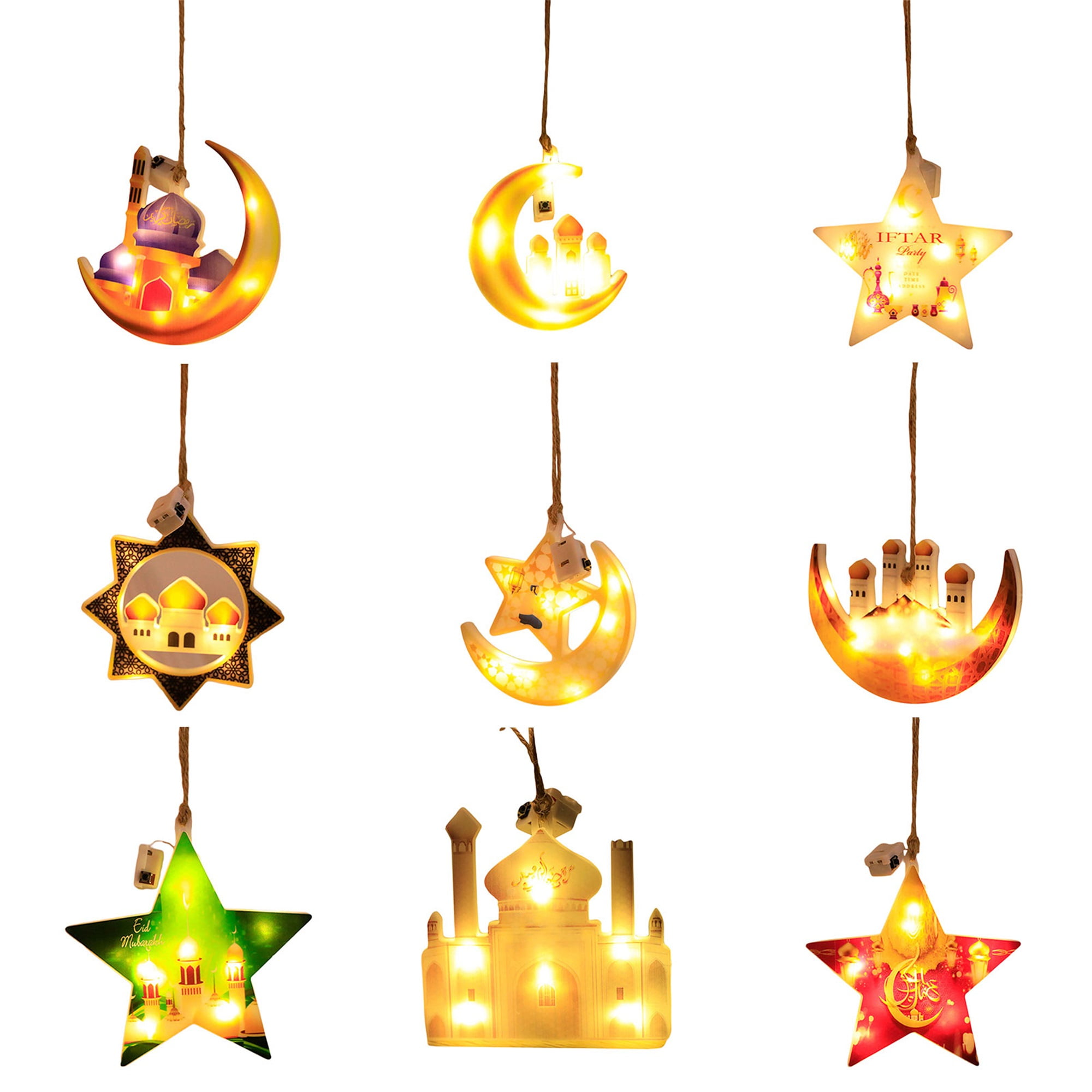 ELF Eid Moon Star Window LED Lights for Holiday Ramadan Mubarak Eid ...