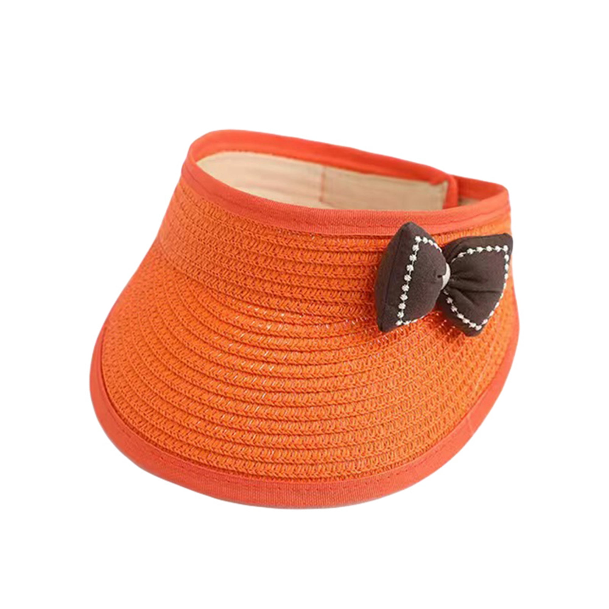 ELF Kid Girls Straw Hat, Soft Cute Bowknot Wide Brim Sun Hat Foldable ...