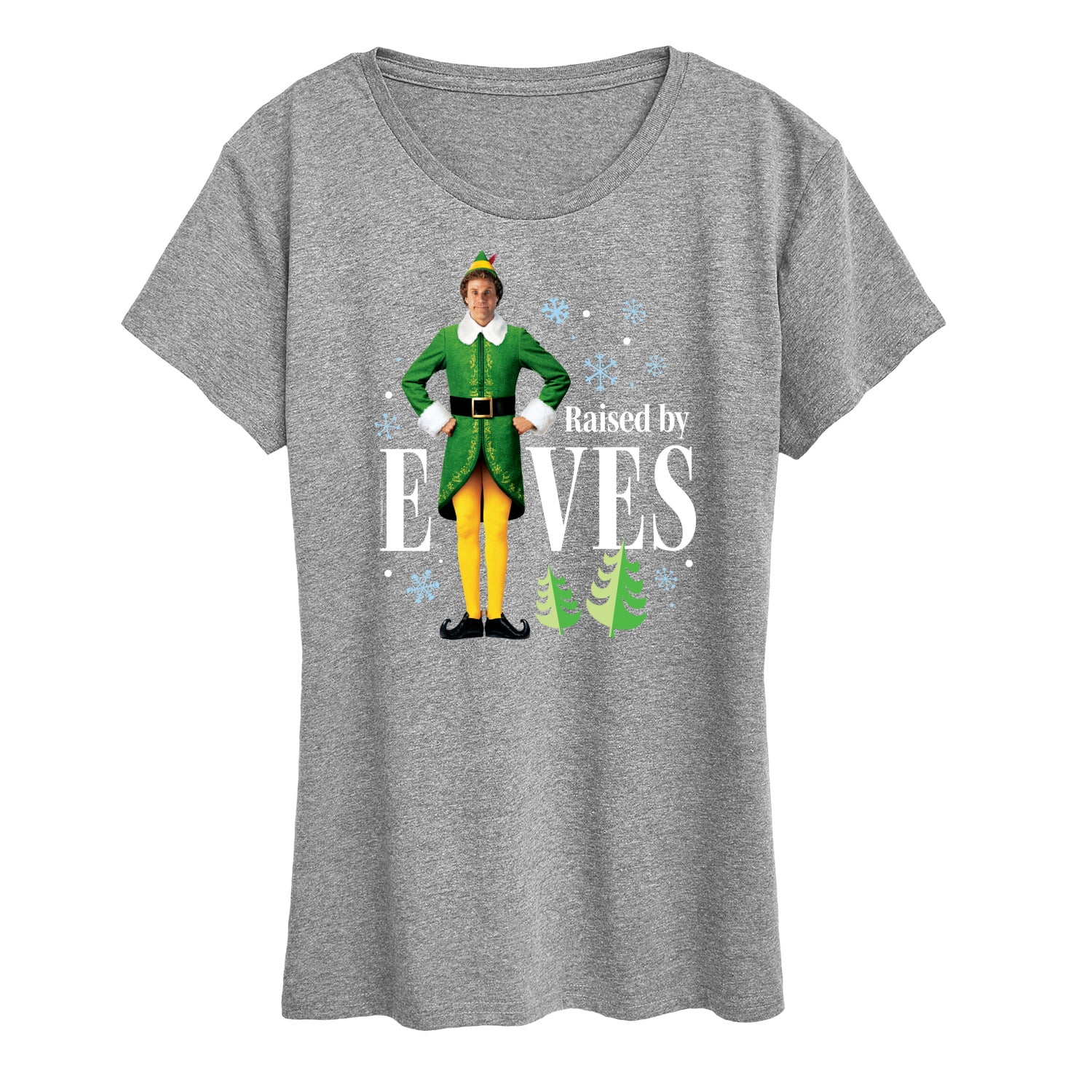 ELF - Christmas Raised By Elves - Women's Short Sleeve Graphic T-Shirt ...
