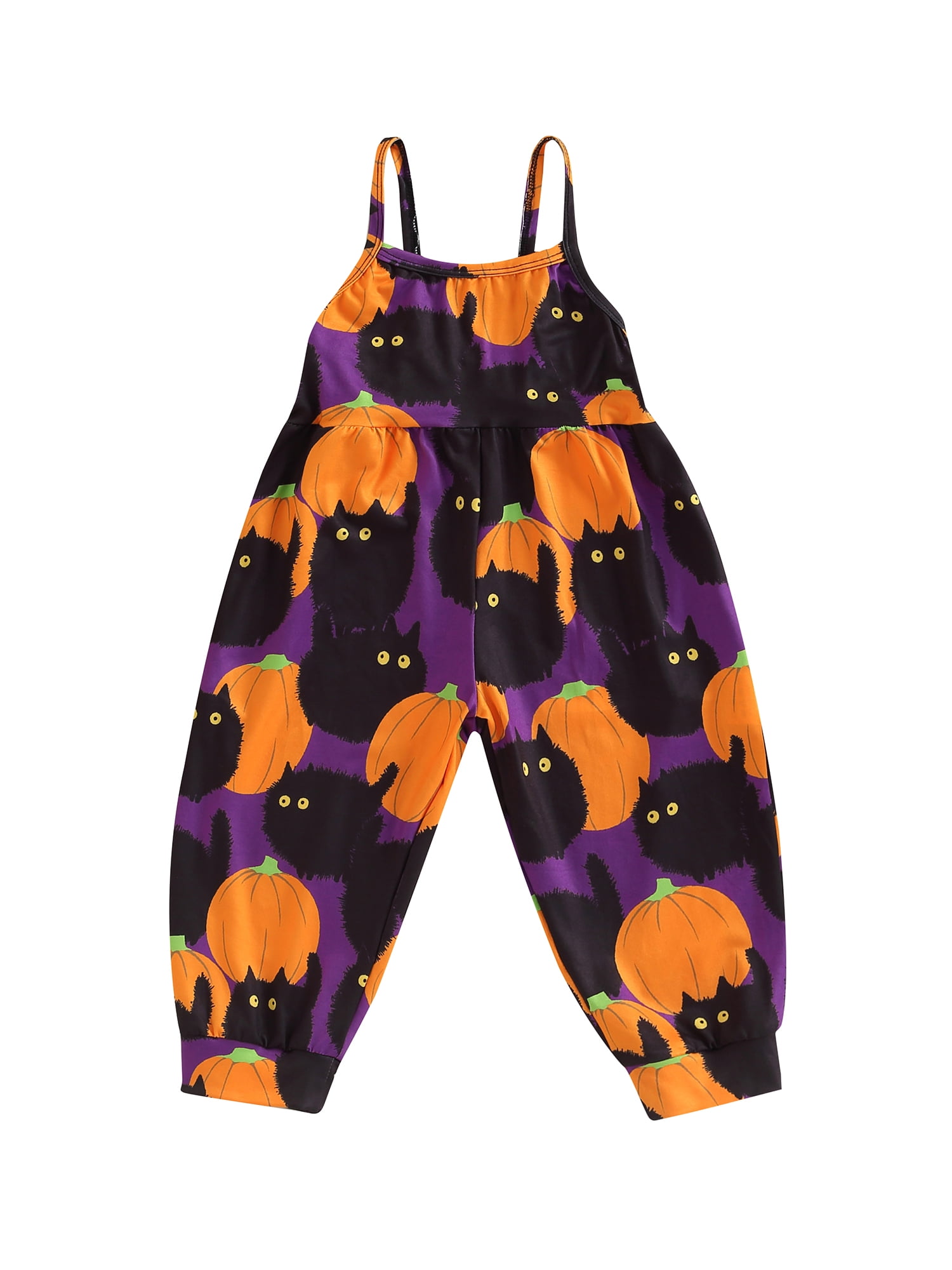 ELF Toddler Kids Girls Halloween Romper Ghost/Cartoon Cat Pumpkin Print Sleeveless Sling ...