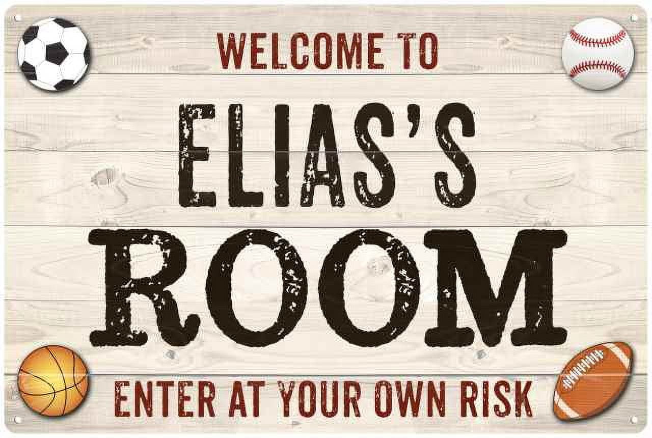 ELIAS'S Room Kids Bedroom Sign Boy's Gift 8x12 Metal 108120090189 ...