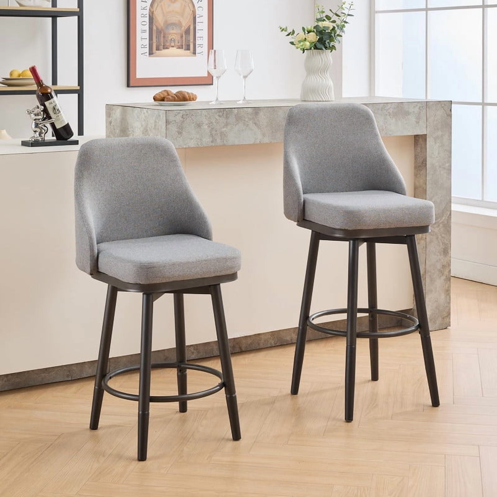 ELIASER Bar Stools Set of 2,Counter Height Barstools Swivel Chair for ...
