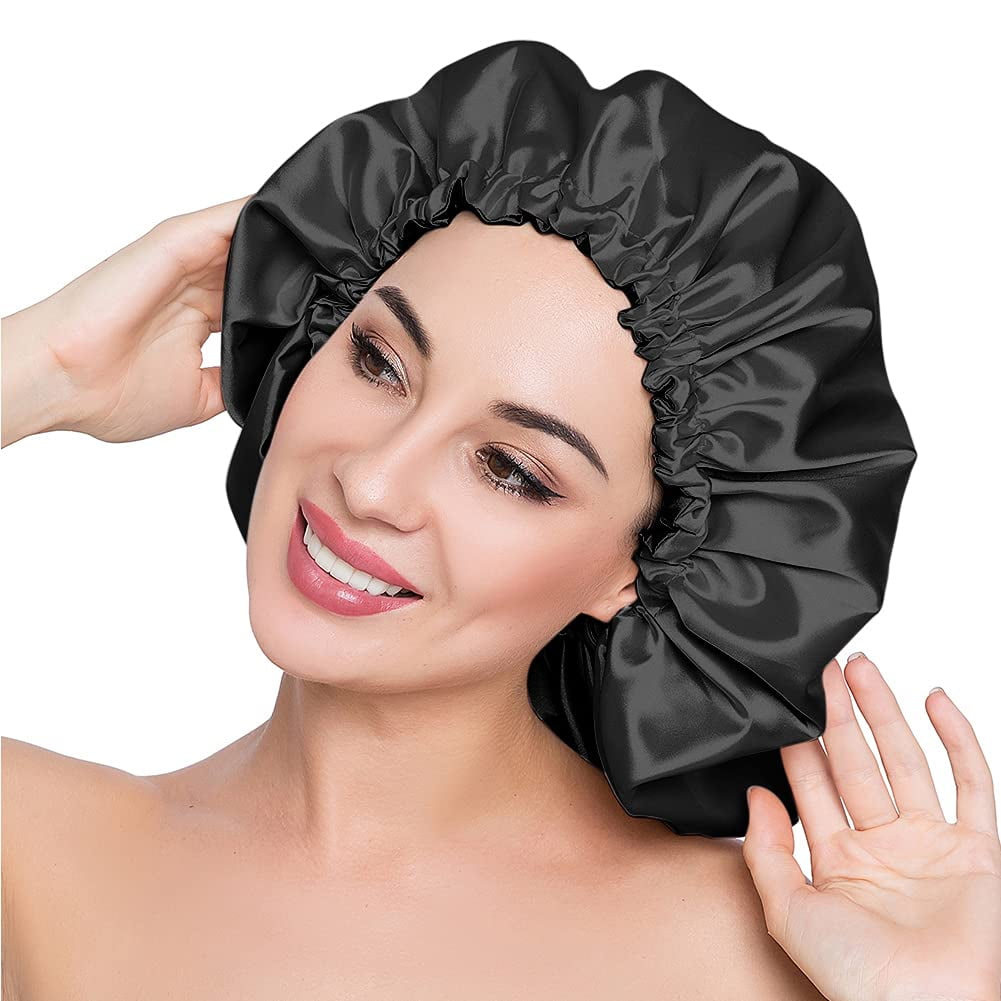 ELIHAIR Silky Night Sleeping Cap Satin Bonnet for Curly Hair Adjustable ...