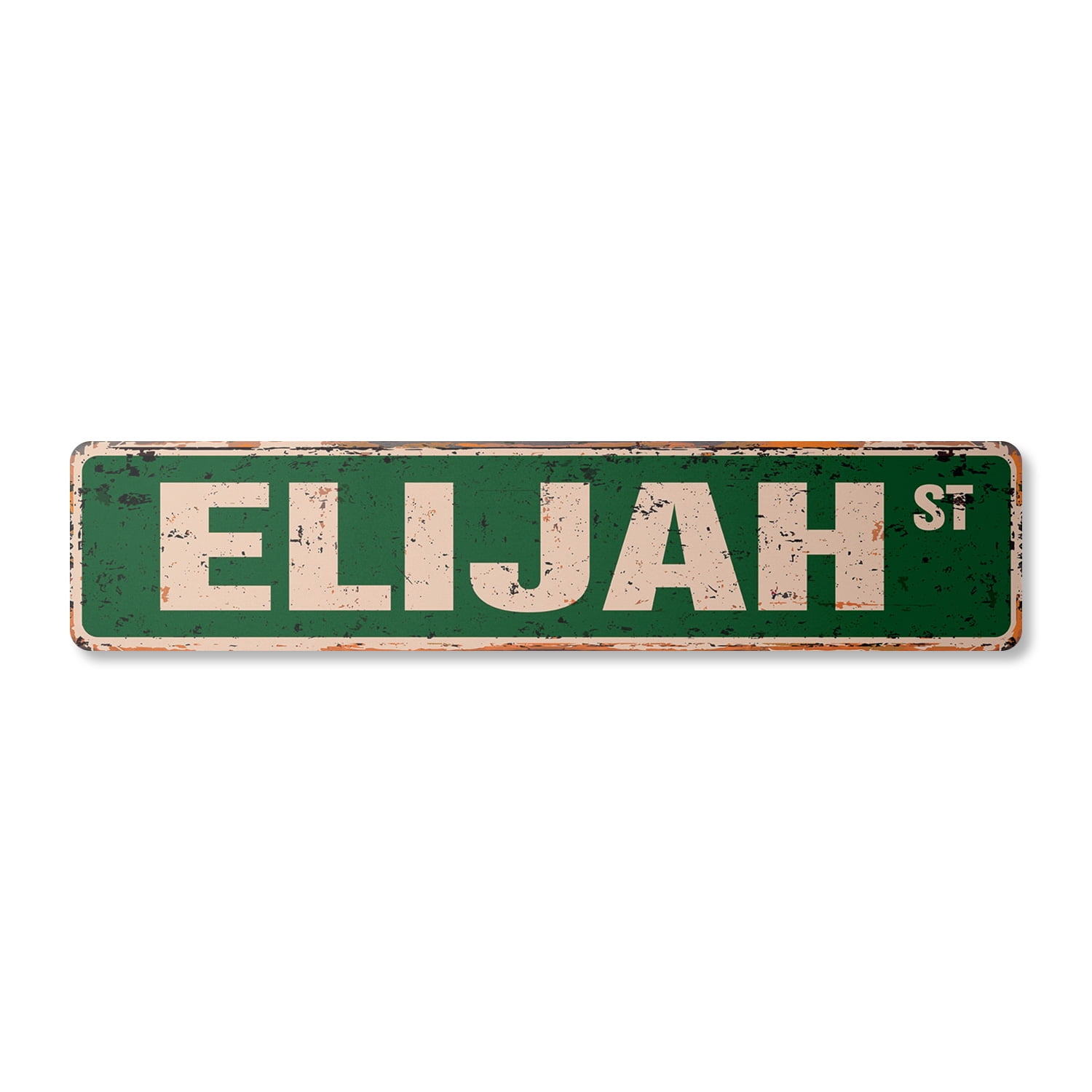 ELIJAH Vintage Plastic Street Sign Childrens Name Room Sign | Indoor ...