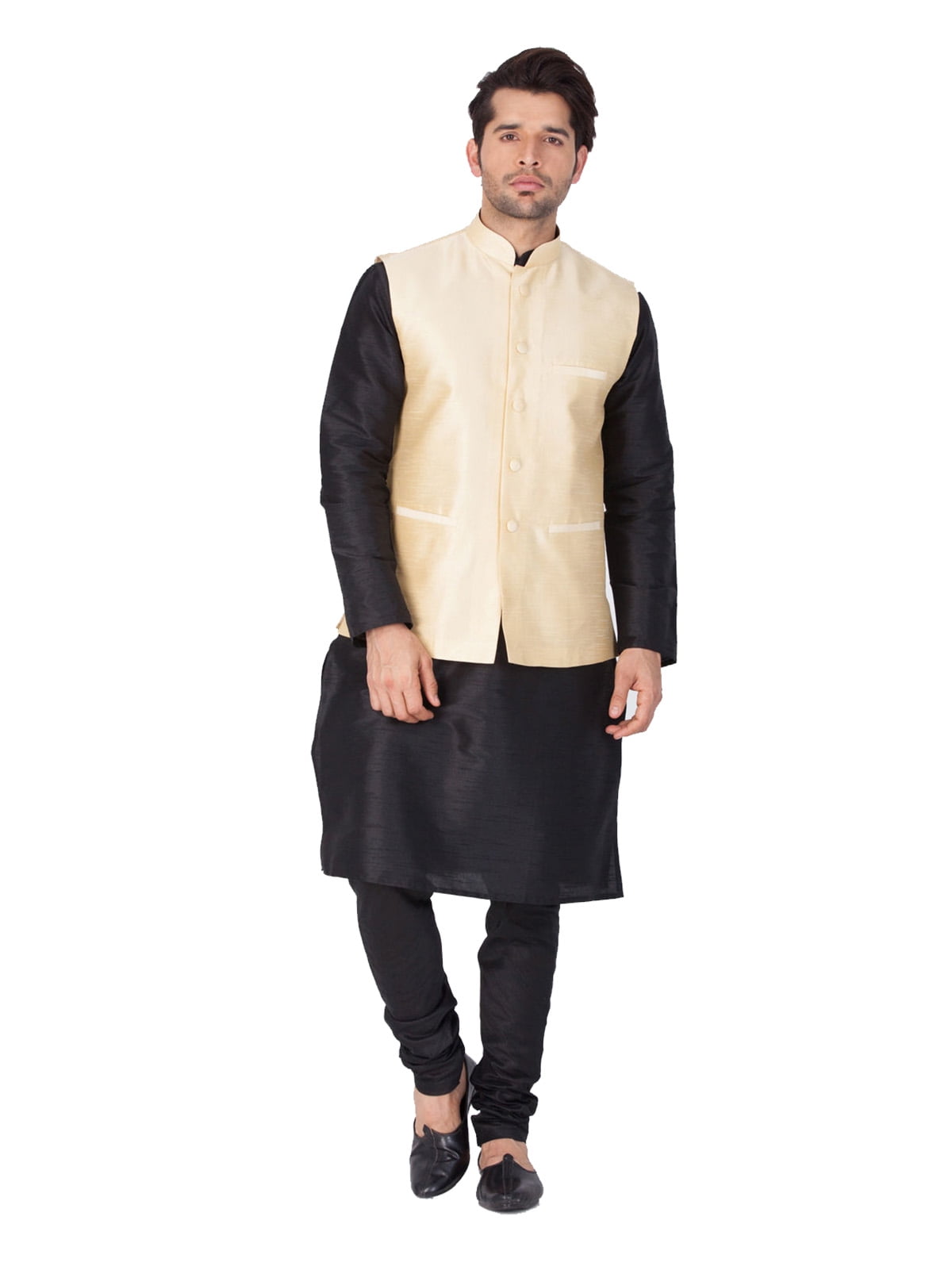 ELINA FASHION Men's Indian Silk Blend Kurta Pajama And Nehru Jacket ...