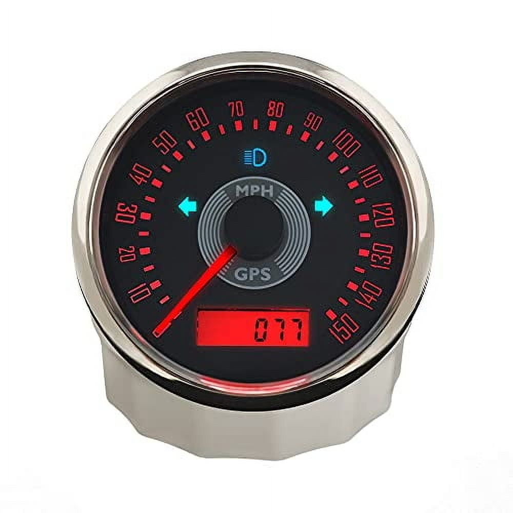 ELING 3 3/8'' GPS Speedometer 220MPH Odometer with Red Yellow Backlight ...