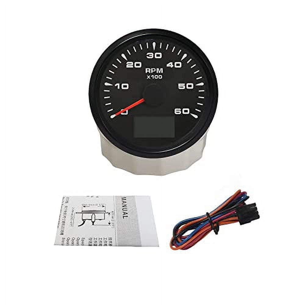 ELING Tachometer Tacho Gauge 6000RPM for Auto Marine Yacht Vehicle with ...