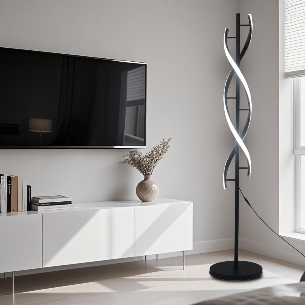 Elinkume Modern Floor Lamp, 60 Inch Dimmable LED Vertical Lamp, 42.52 ...