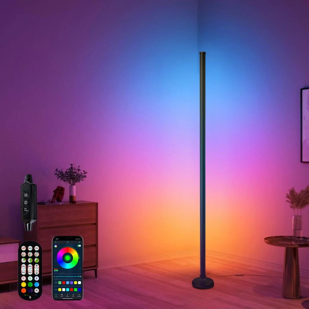 ELINKUME 50" LED Floor Lamp, Colorful Remote Mood Light Control, RGB ...