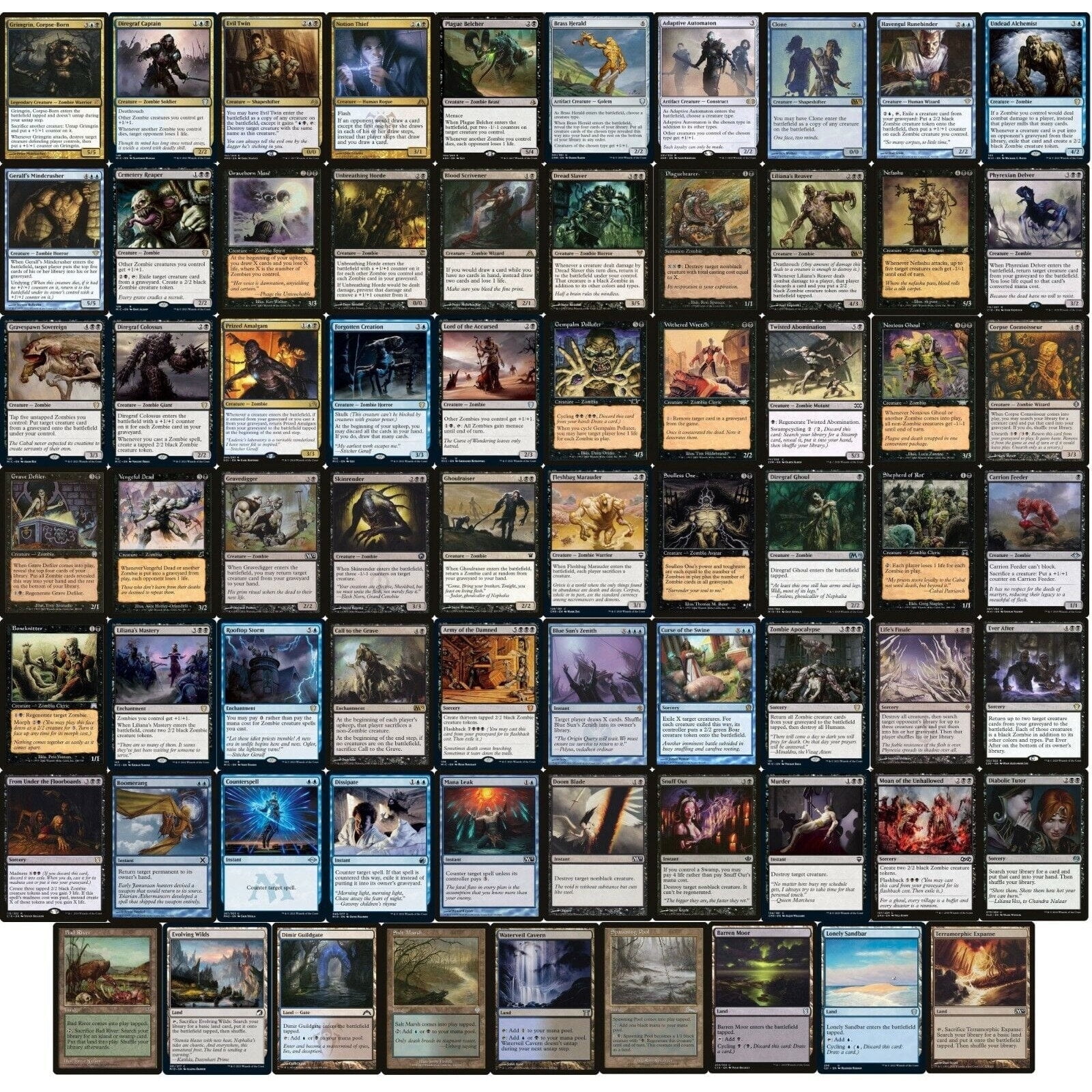 ELITE Commander Zombie Deck - EDH - Grimgrin - 100 Card - MTG - Ready ...