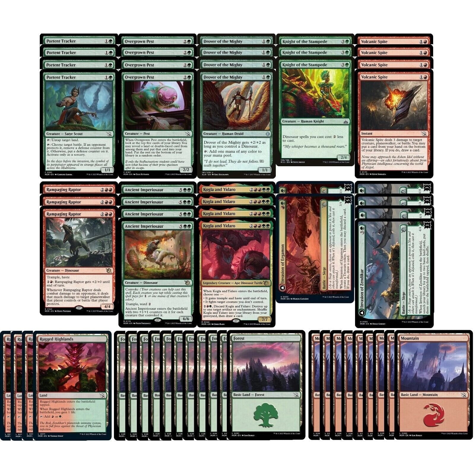 ELITE Gruul Dinosaur Deck - Red Green - Creatures - 60 Card - Modern ...