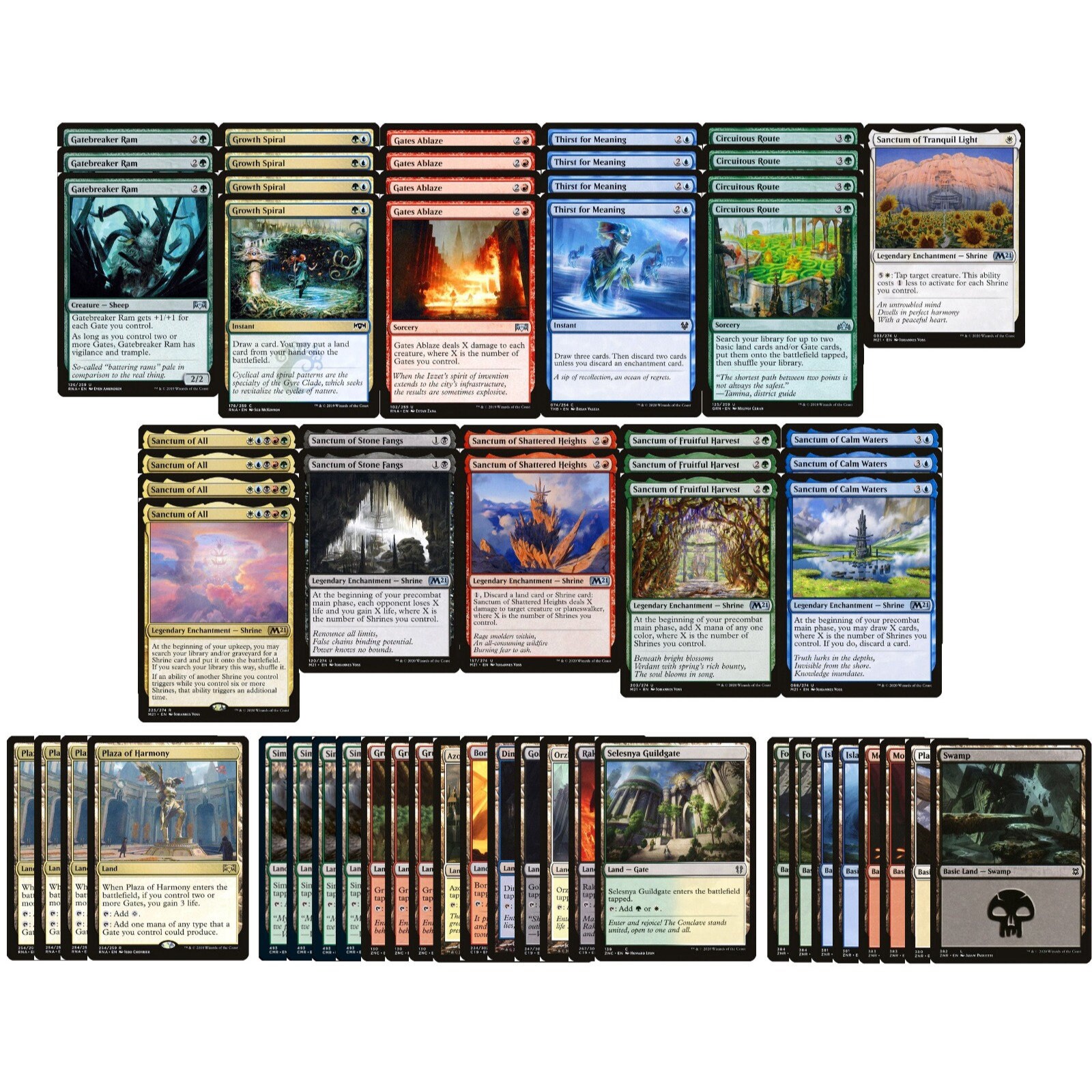 ELITE Shrine Deck - 5 Color - Guildgates - Very Powerful - 60 Card ...