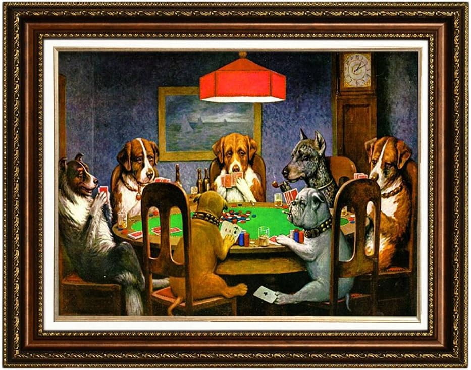 ELITEART-Dogs Playing Poker by Cassius Marcellus Coolidge Oil Painting ...
