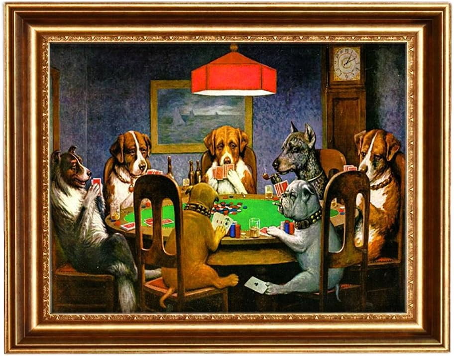 ELITEART-Dogs Playing Poker by Cassius Marcellus Coolidge Oil Painting ...