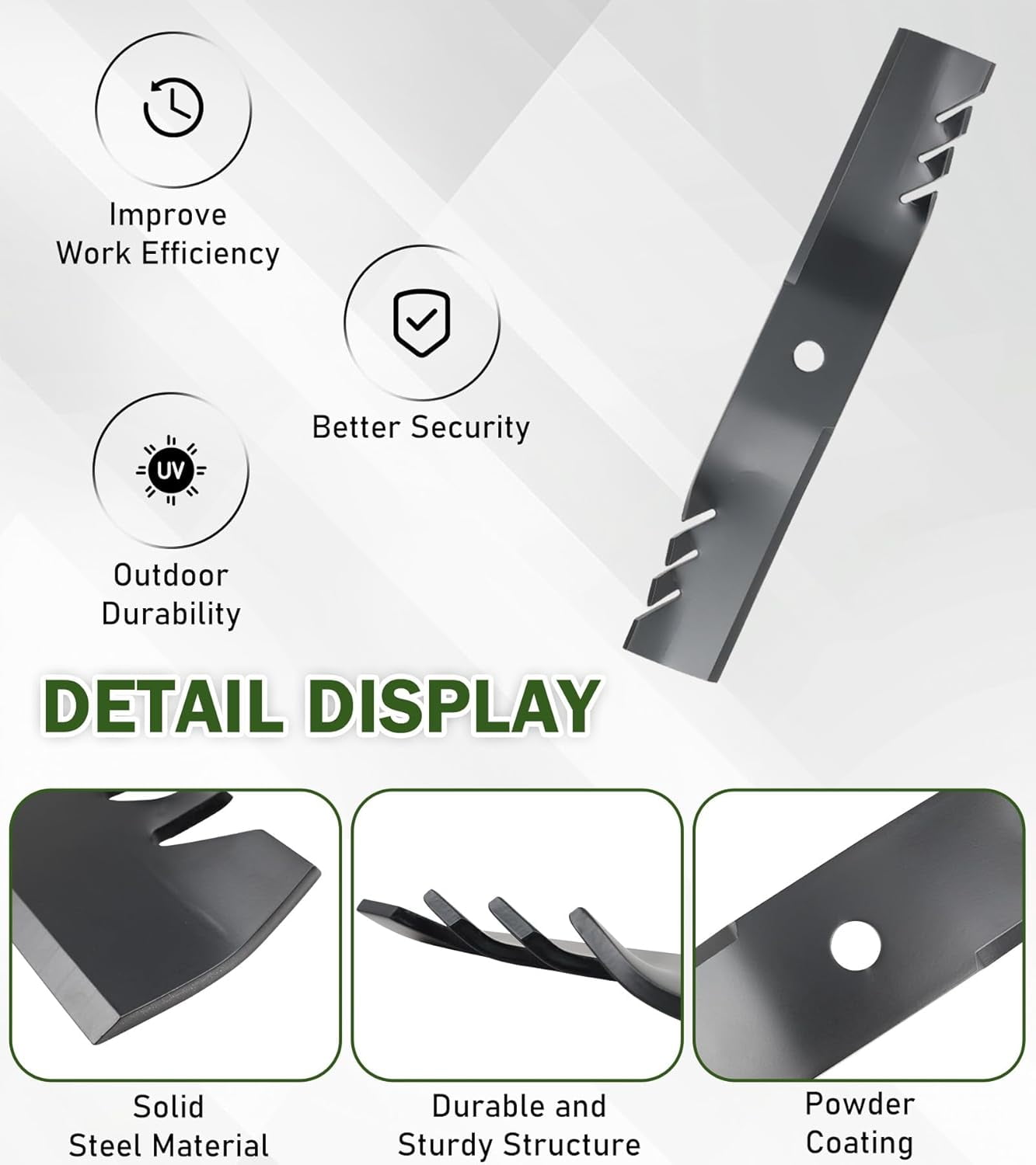 ELITEWILL 3 Mower Blade Mulching Blades Set for John Deere 54" Mowers ...
