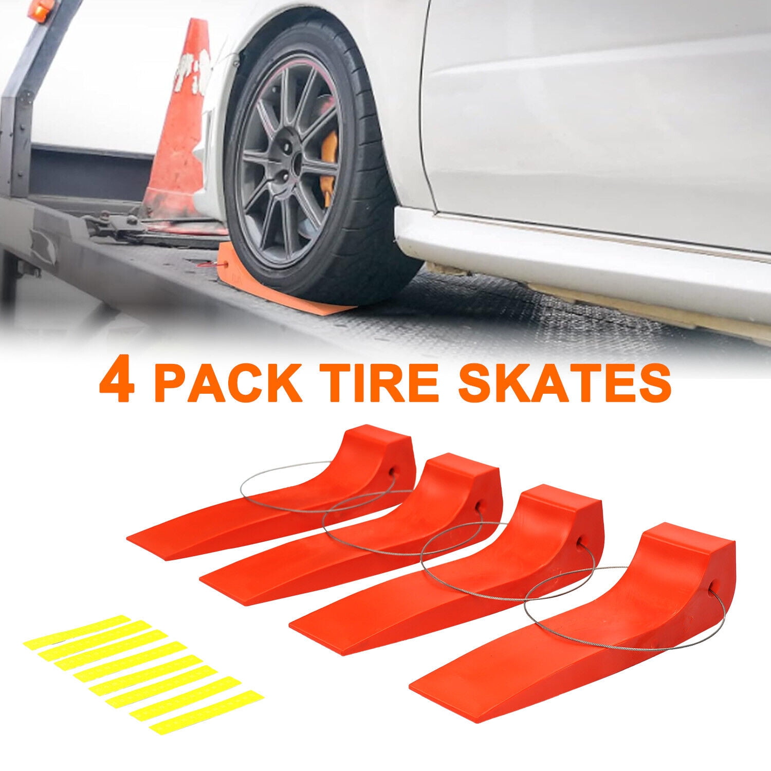 ELITEWILL 4 Pack Orange Plastic Tire Skates for Tow Truck Wrecker ...