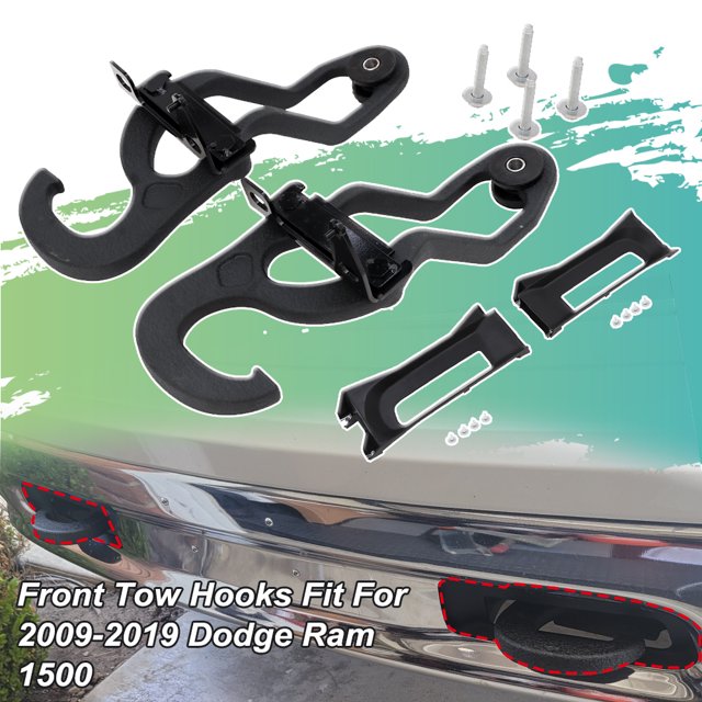 ELITEWILL Ram Front Tow Hooks and Bezel Bracket Fit for 2009-2019 Dodge ...