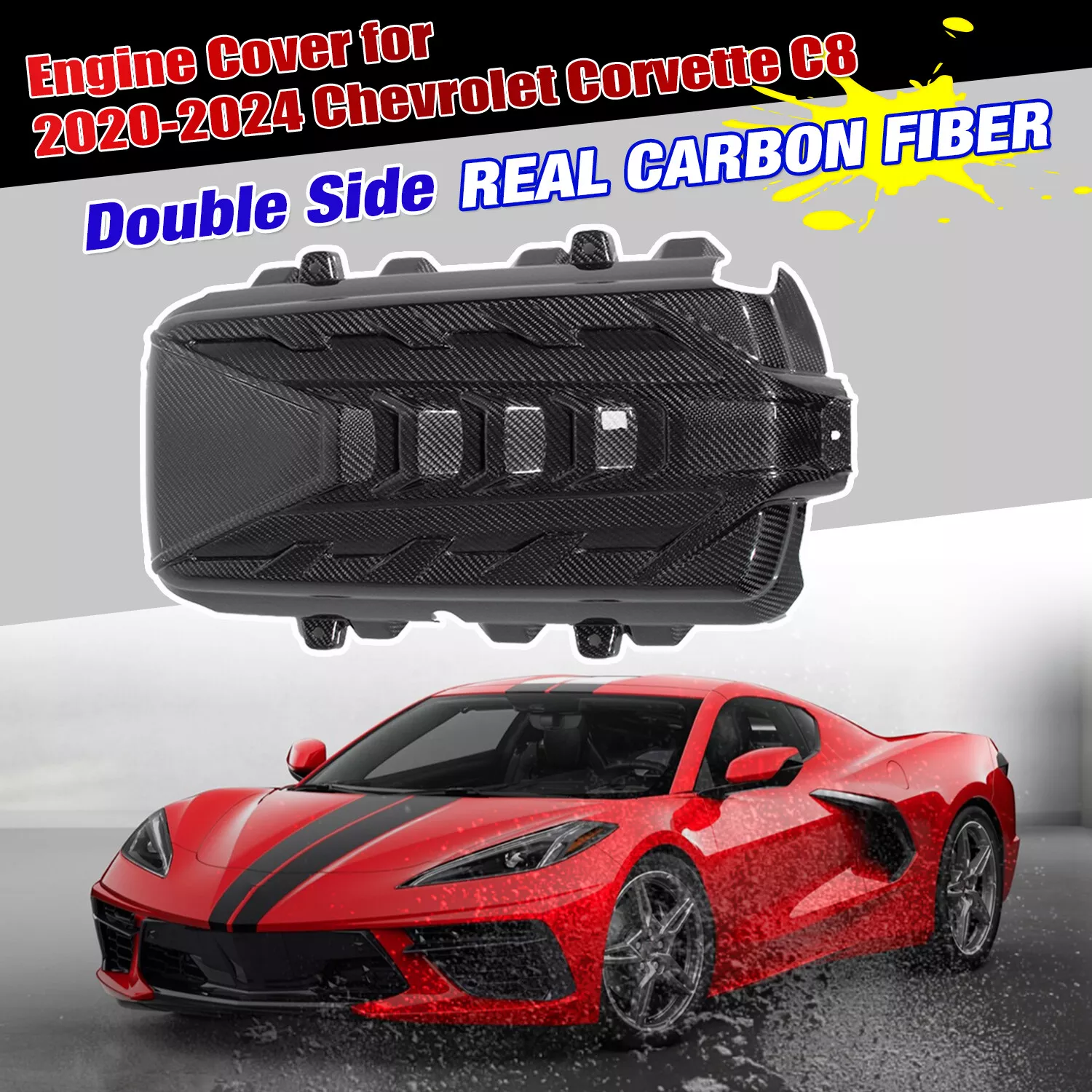 ELITEWILL Real Carbon Fiber Engine Cover For 2020-2025 Chevrolet ...