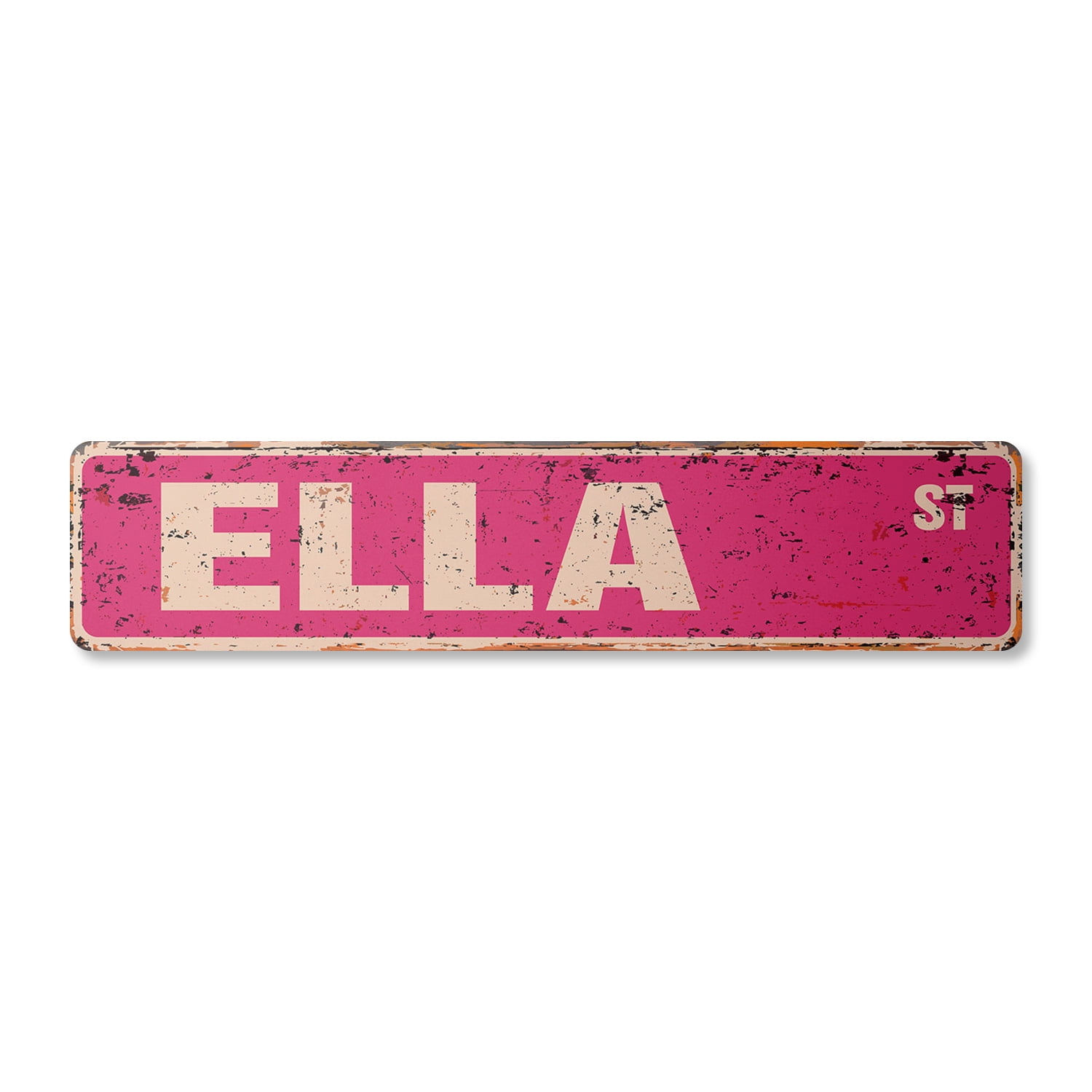 ELLA Vintage Plastic Street Sign Childrens Name Room Sign | Indoor ...