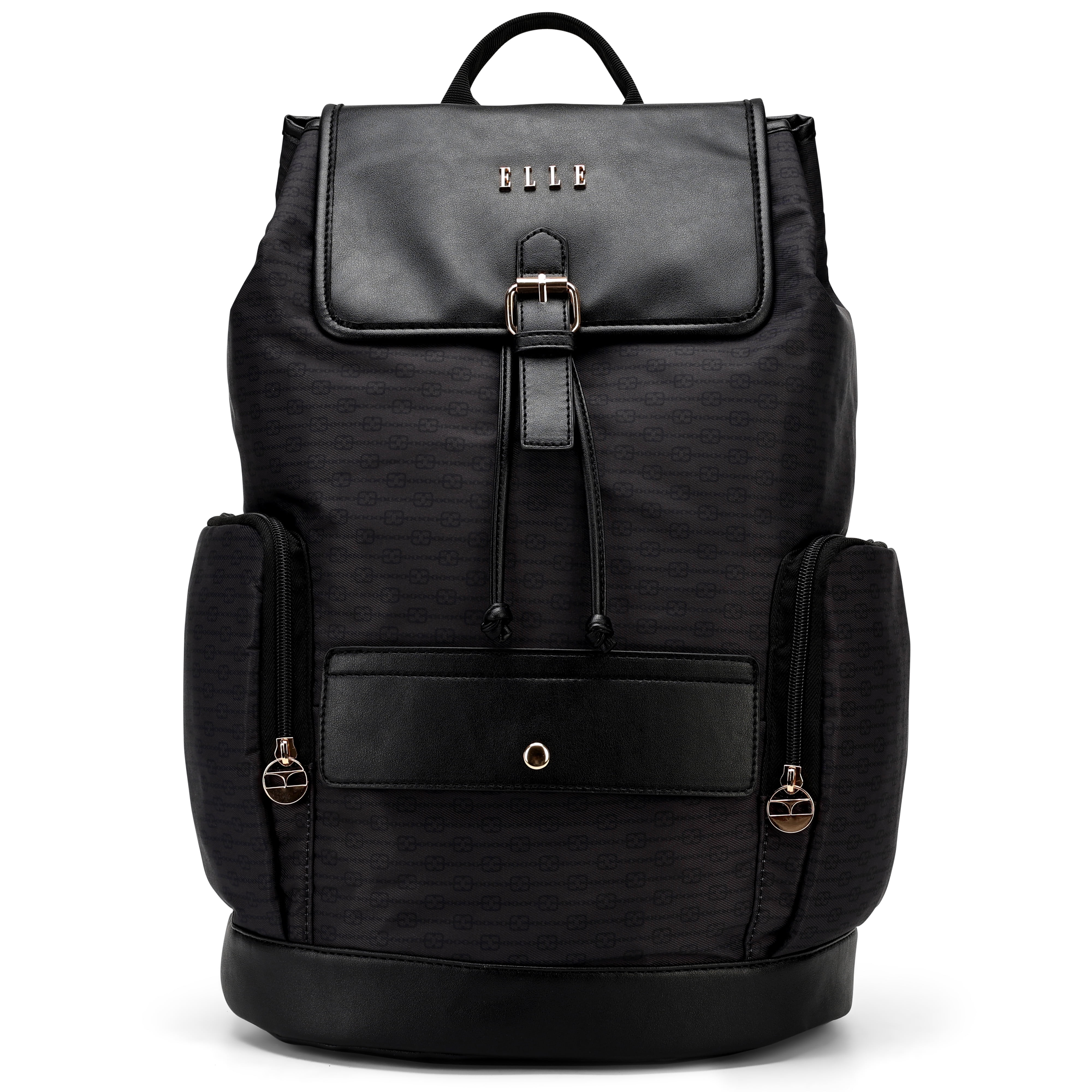 ELLE Eleganza 25L Monogram Backpack | Black - Walmart.com