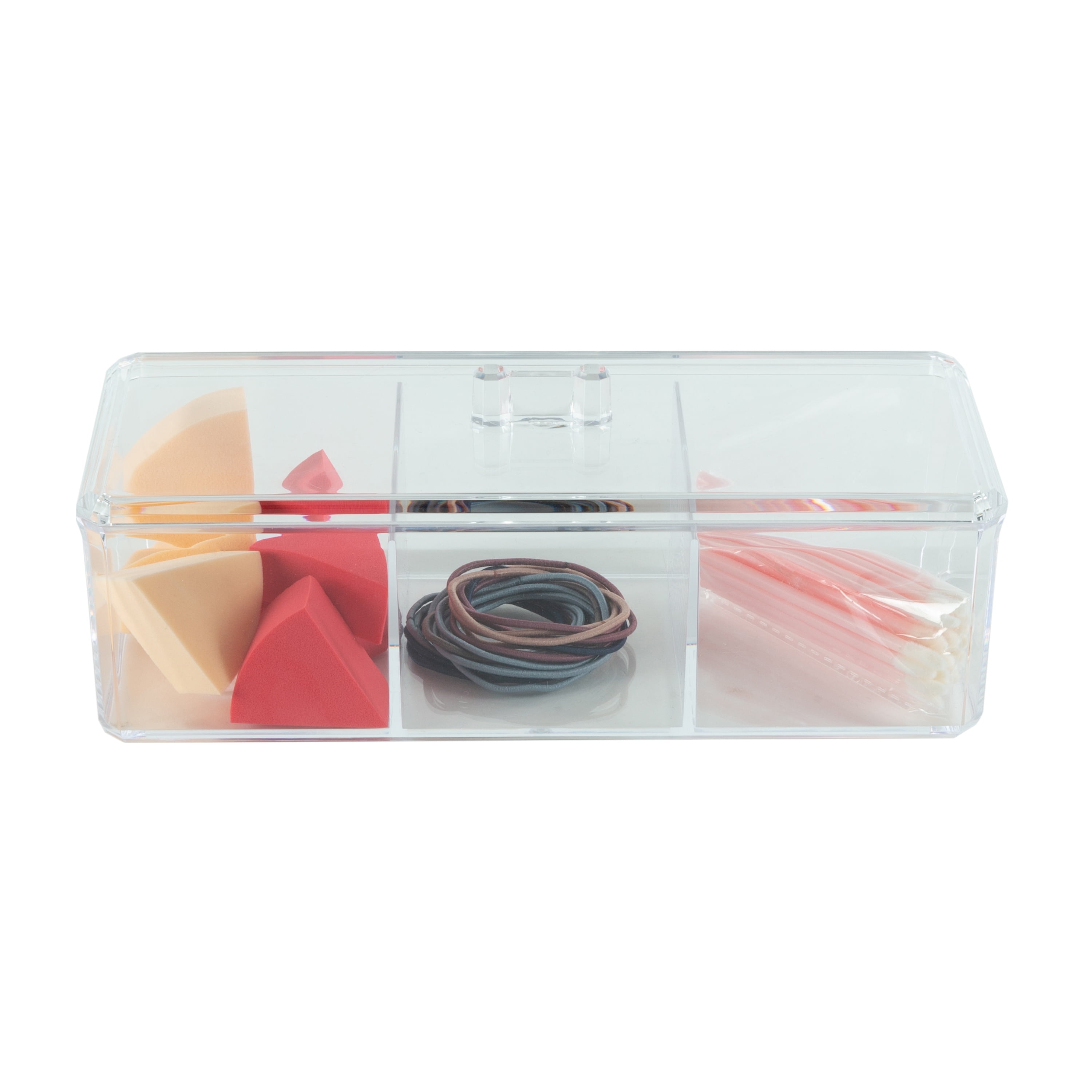 ELLE Paris 3 Compartment Beauty Organizer - Clear - Walmart.com