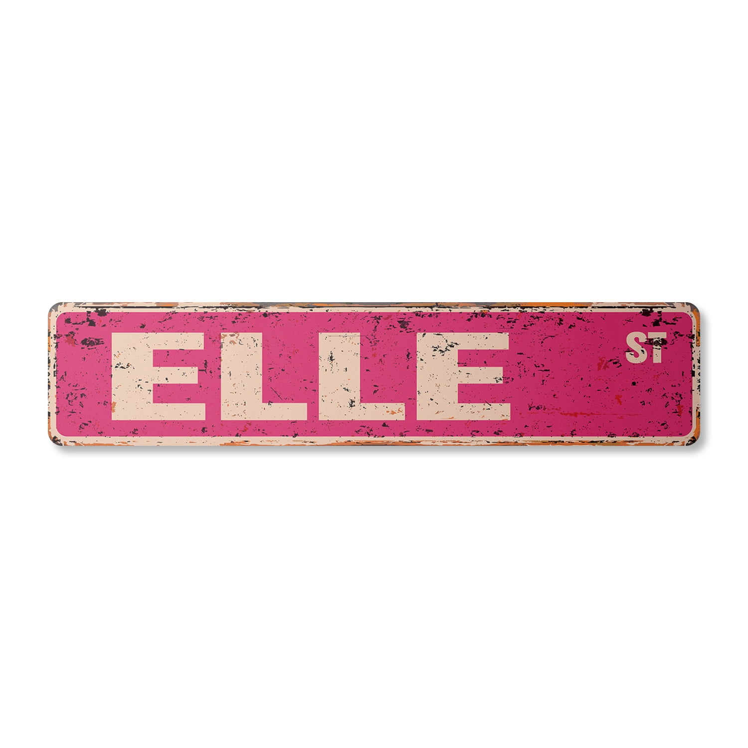 ELLE Vintage Plastic Street Sign Childrens Name Room Sign | Indoor ...