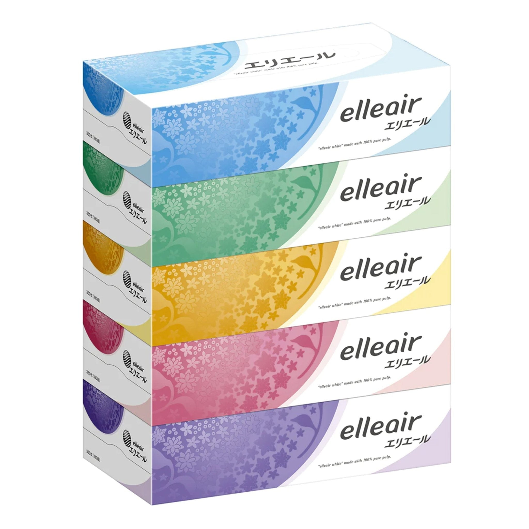 Elleair Tissue 180 Sheet X 5 Boxes - Walmart.com