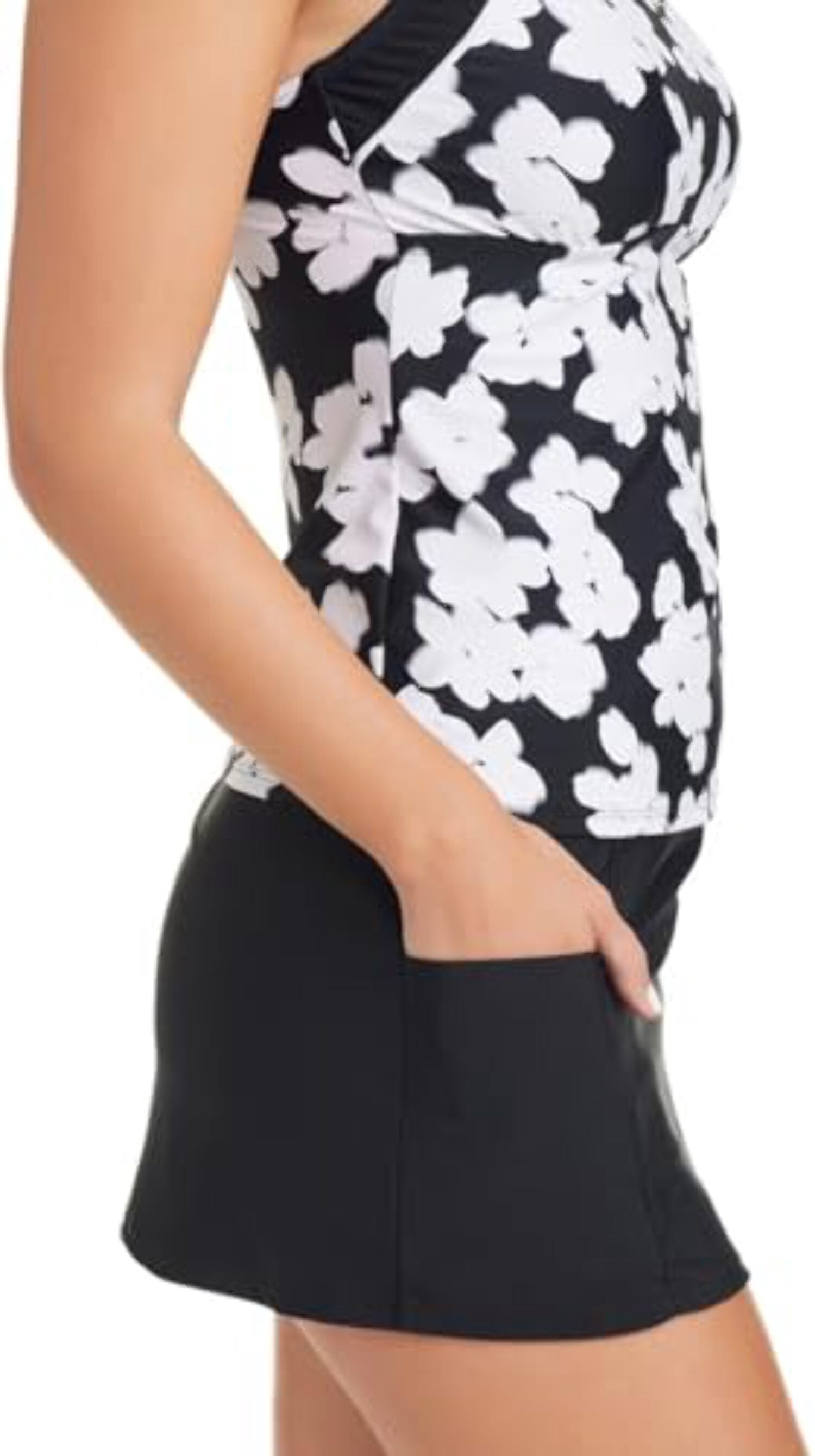 ELLEN TRACY Womens 2 Piece Lightweight Tankini Swimsuit Set (US, Alpha ...