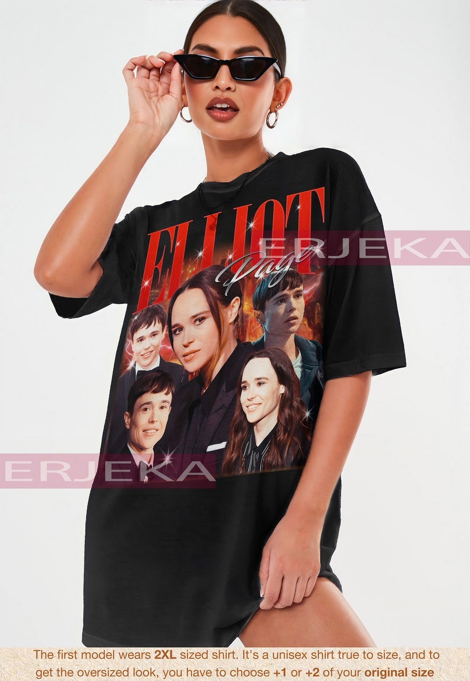 ELLIOT PAGE Vintage Shirt, Elliot Page Homage Tshirt, Elliot Page Fan ...