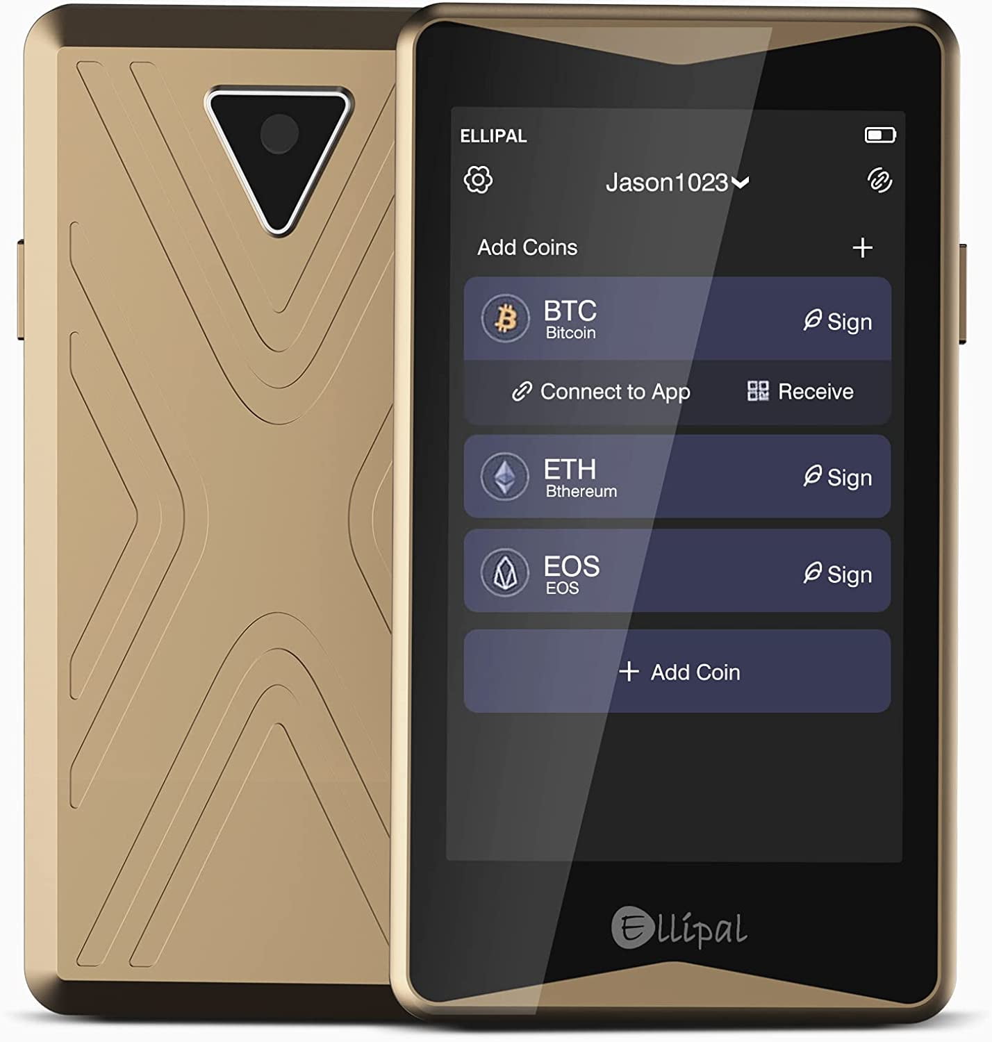 ELLIPAL Hardware Cryptocurrency Wallet Cold Wallet Gold Titan, 100% Air ...