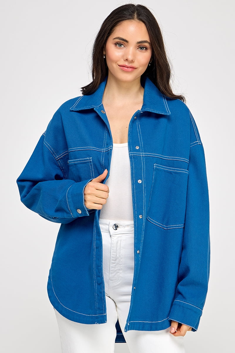 ELLISON APPAREL OVERSIZED DENIM SHACKET - Walmart.com
