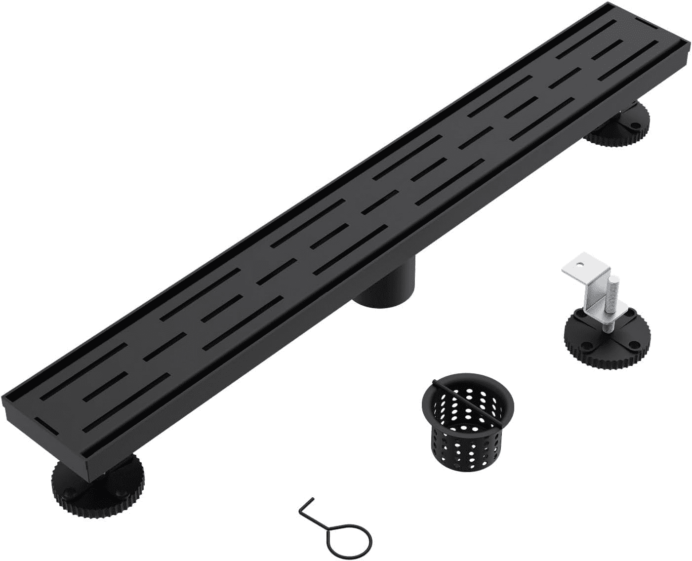 AUKTOPT 32 Inch Matte Black Linear Shower Drain, SUS304 Stainless Steel ...