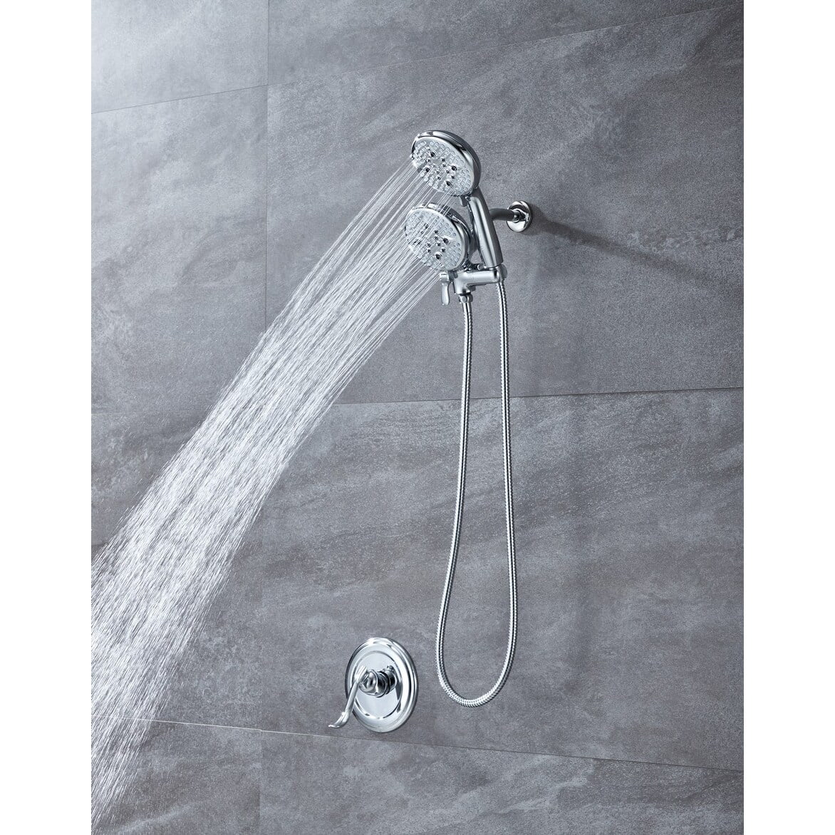 ELLOALLO Shower Faucet Set with 5 in. Head Complete Shower System Matte ...