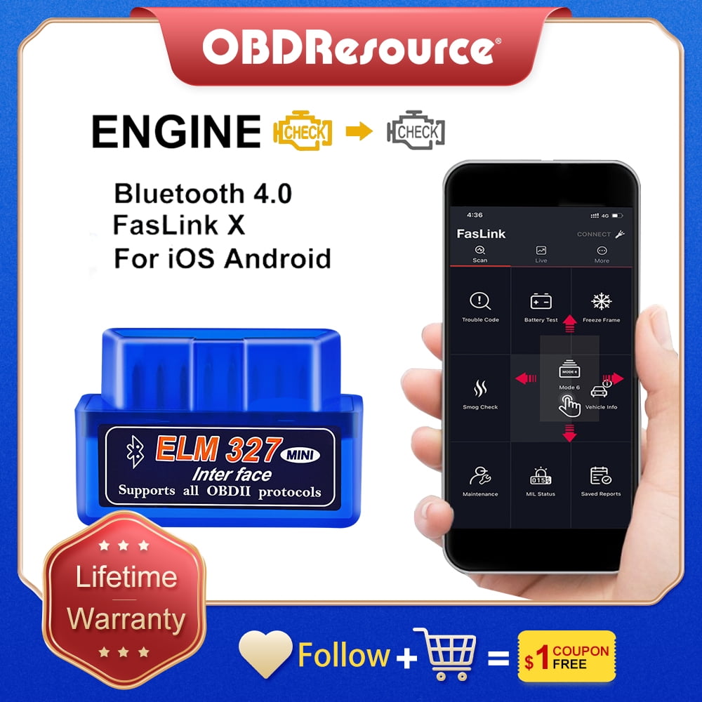 JDIAG ELM327 V2.1 Automotive Diagnostic Tool with Bluetooth 4.0 and ...