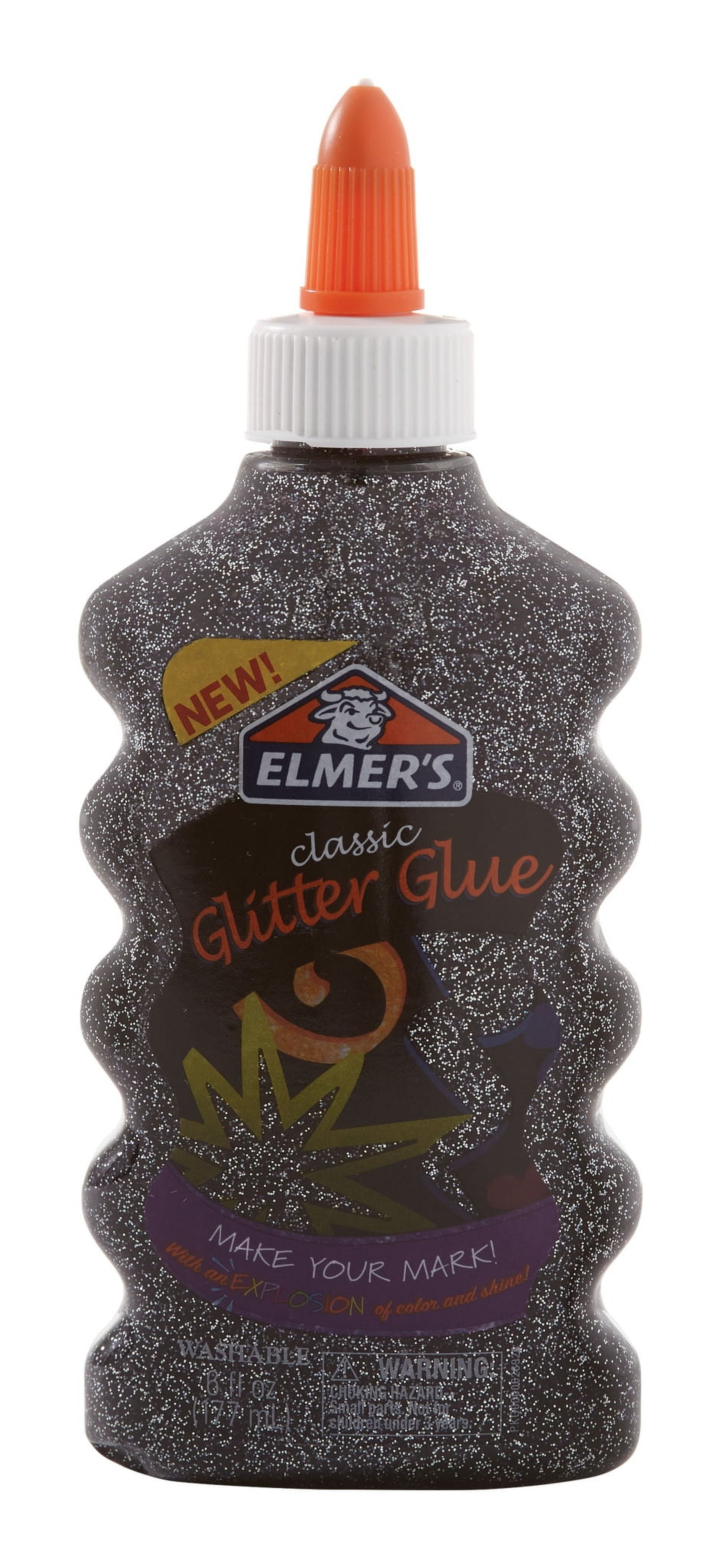 Elmer's Liquid Glitter Glue, Washable, Black, 6 Ounces, 1 Count - Great ...