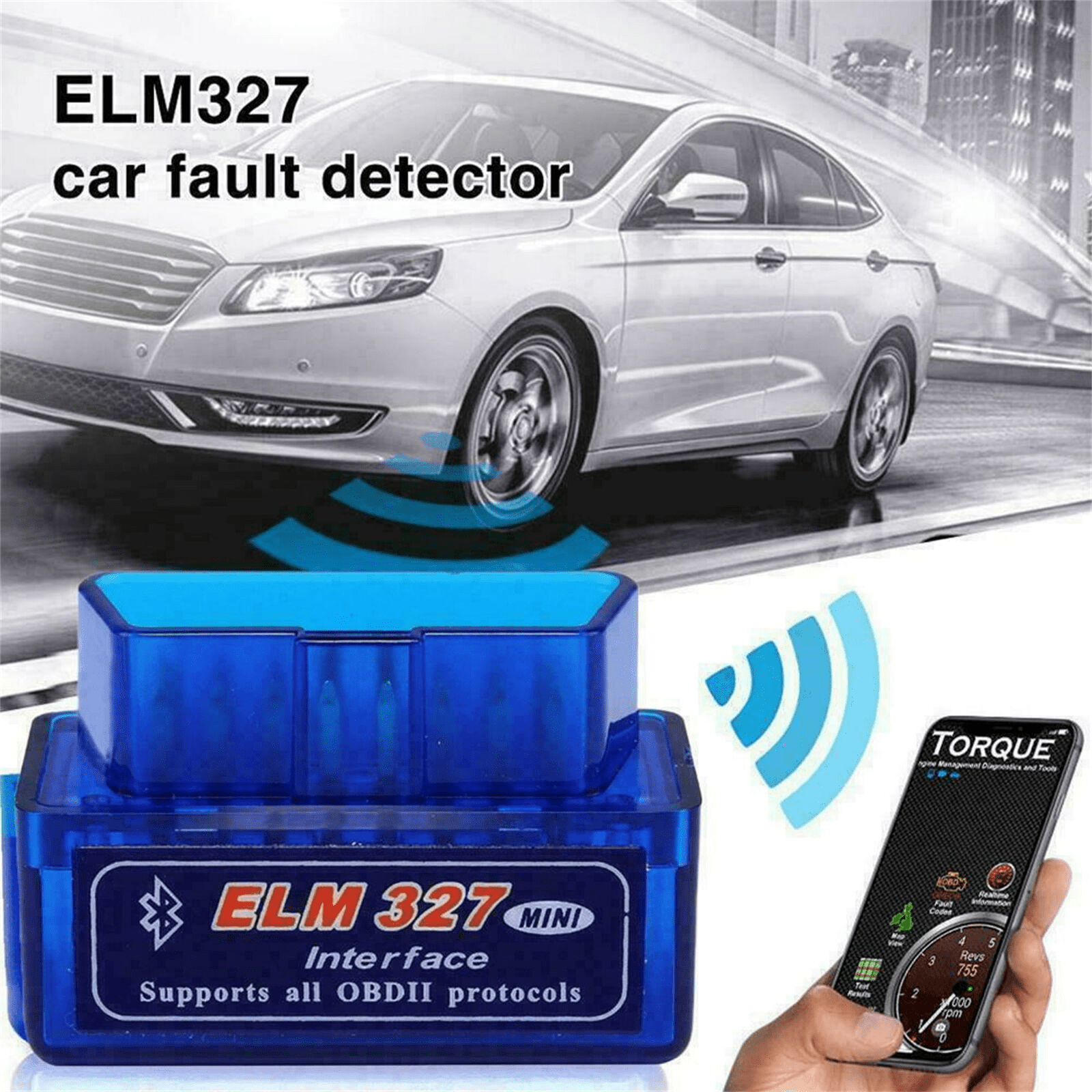 ELM327 OBD2 Code Reader Bluetooth Auto Interface Adapter Diagnostic ...