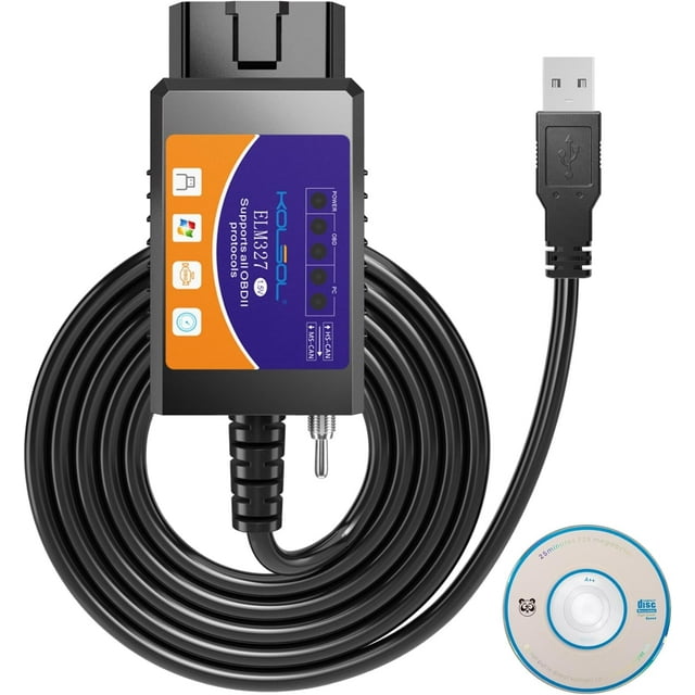 ELM327 OBD2 USB Adapter, ELMconfig Scanner with MS CAN/HS CAN Switch ...