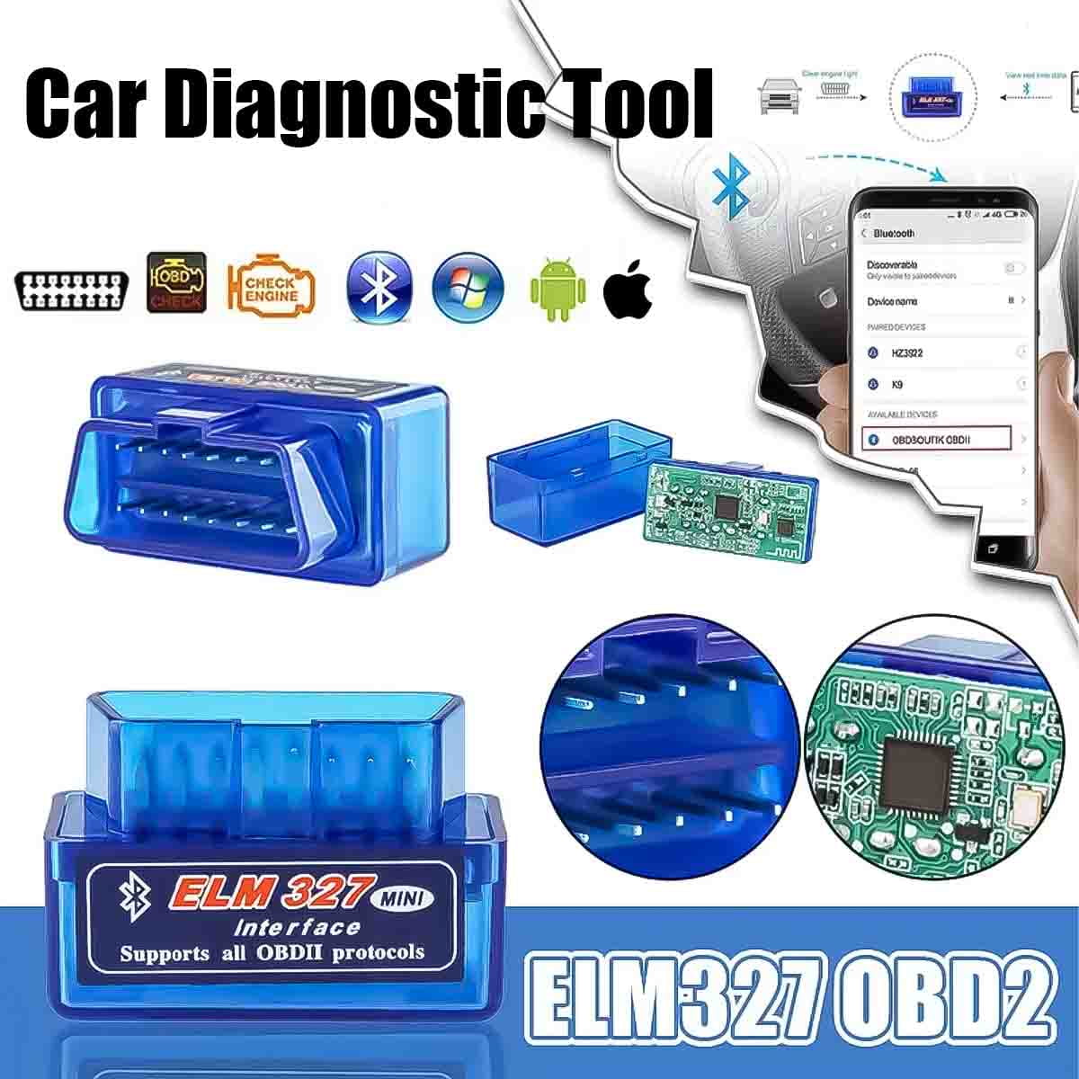 ELM327 V2.1 Mini Bluetooth for Android/IOS OBD2 Automotive Scanner ELM ...