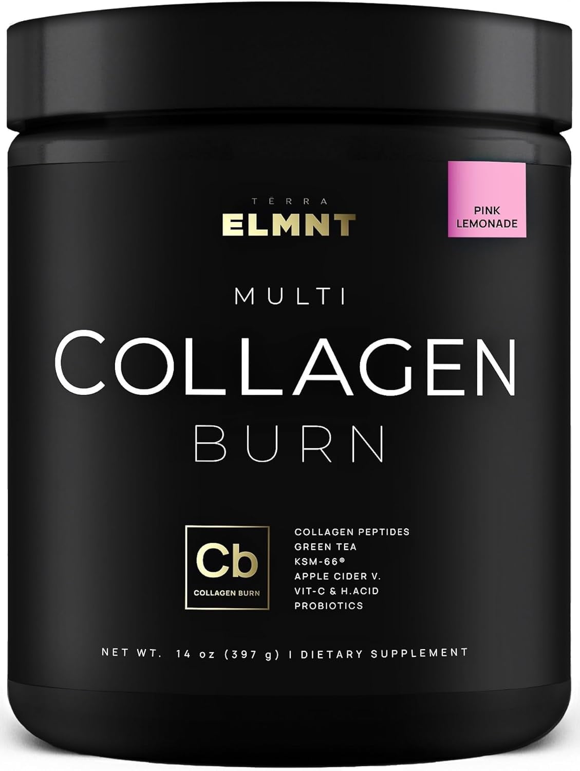 ELMNT Super Collagen Burn Powder for Women w. Hyaluronic Acid, KSM66 ...